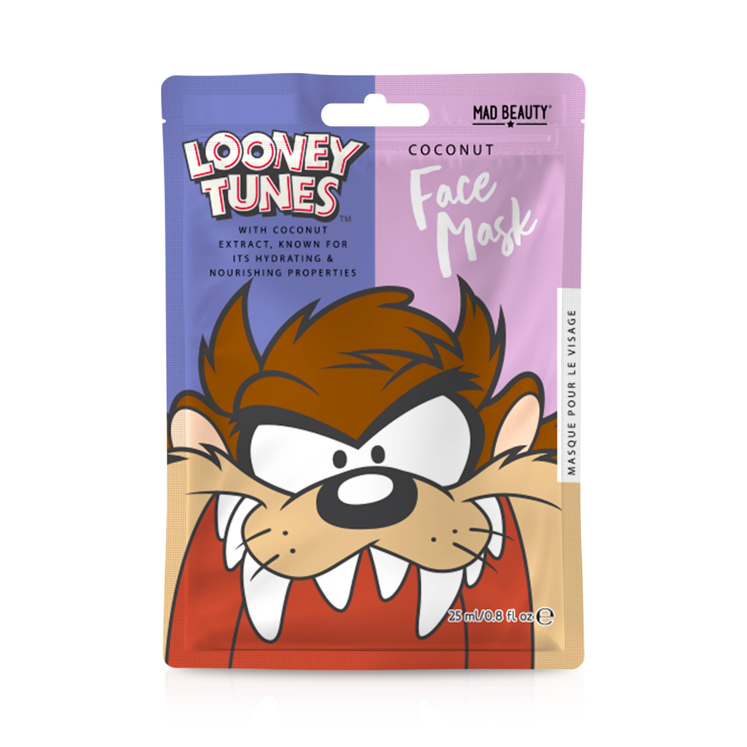 Mad Beauty Looney Tunes Face Mask - Taz, Coconut Scent, .84 fl oz ...