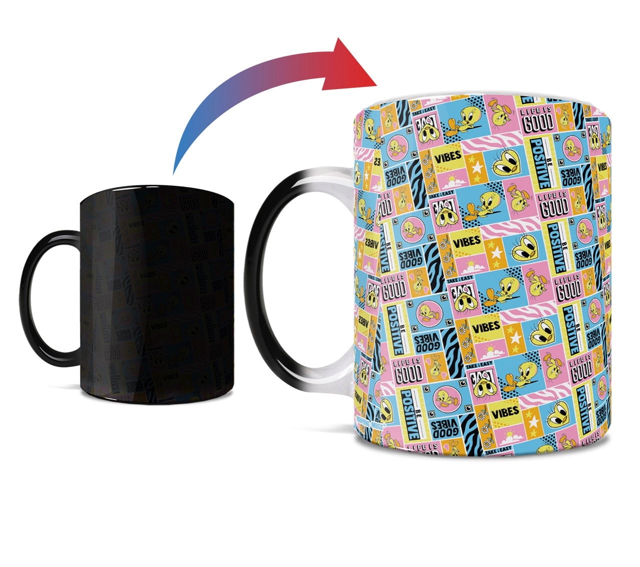 Looney Tunes (Good Vibes Tweety Bird) Morphing Mugs® Heat-Sensitive Mug ...