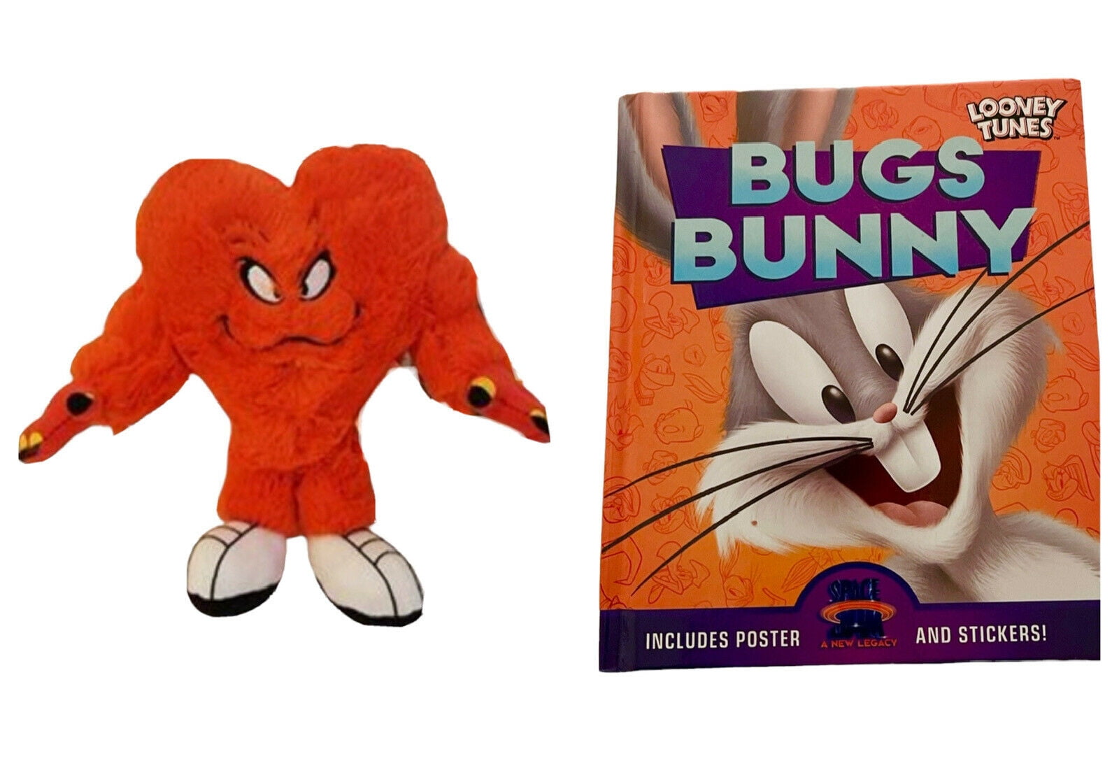 Looney Tunes Gossamer 8" & Bugs Book Plush Red Monster Soft Stuffed ...