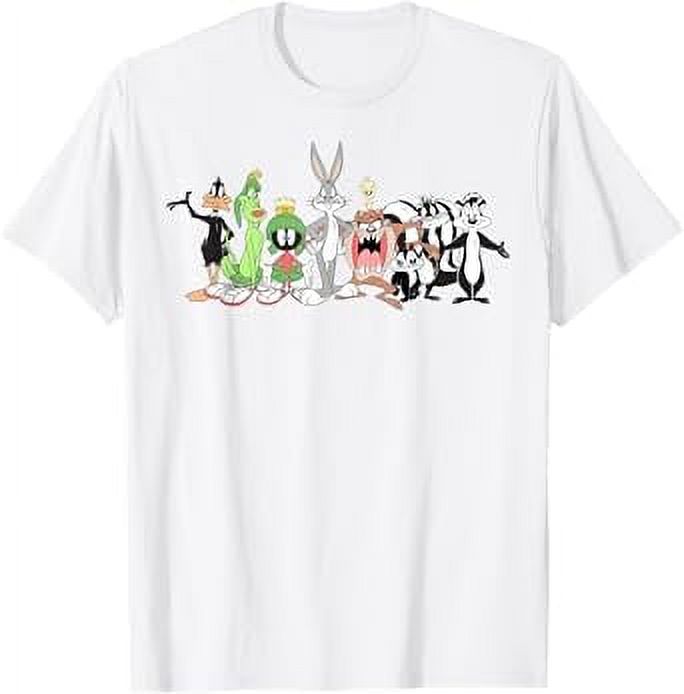 Looney Tunes Group Shot Line Up Front & Back T-Shirt - Walmart.com