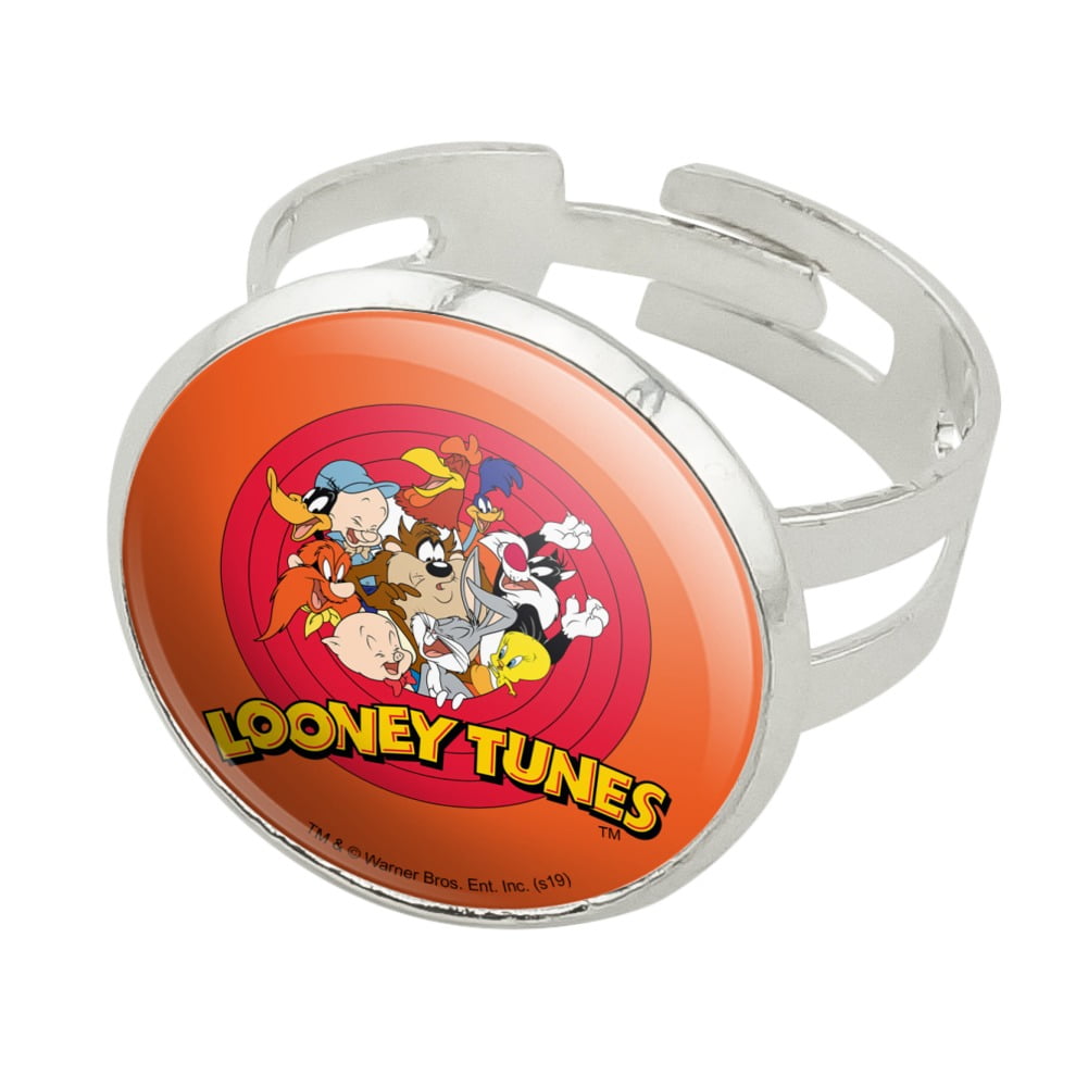 Looney Tunes Group Silver Plated Adjustable Novelty Ring - Walmart.com