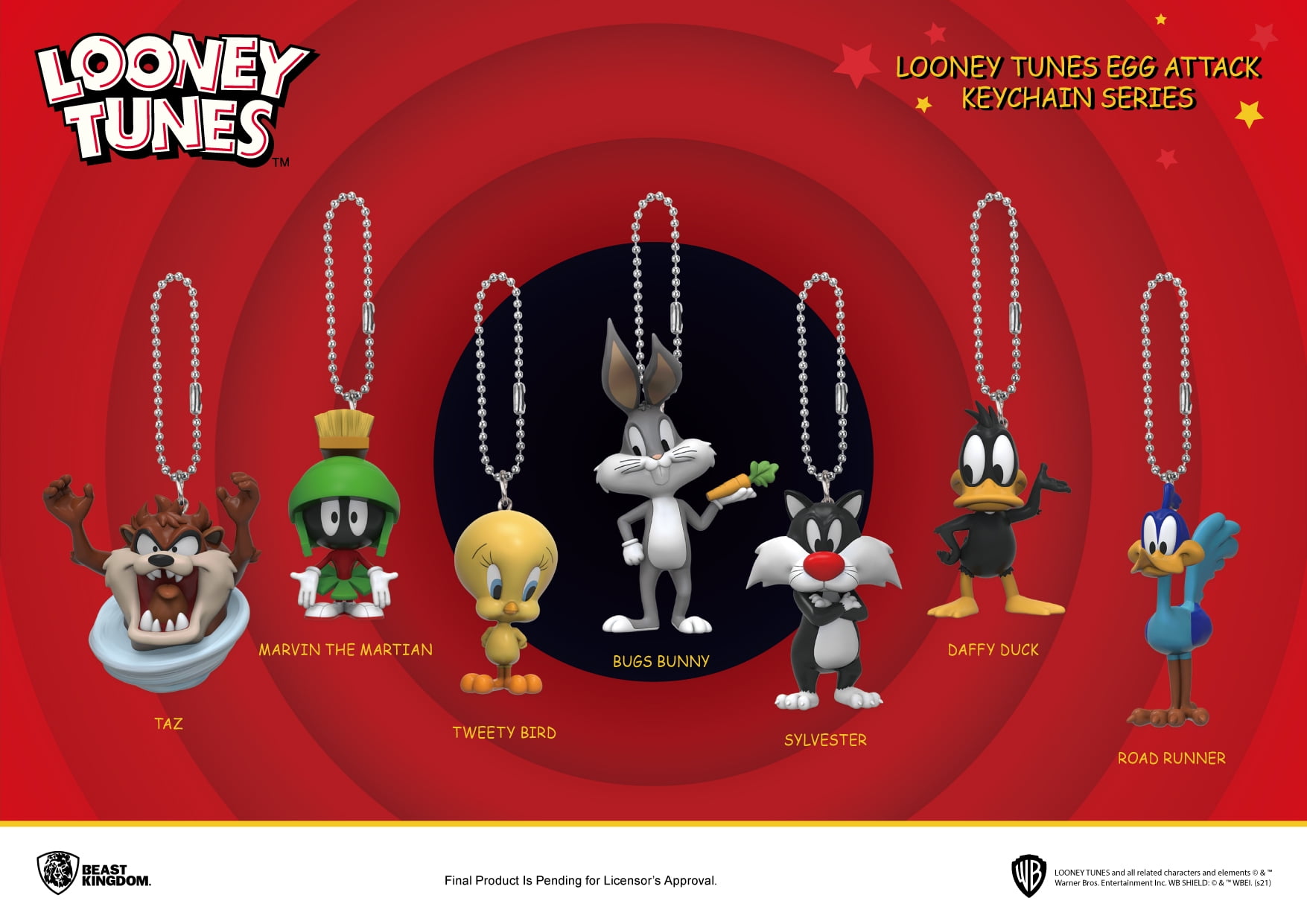 Looney Tunes Kc-006 Egg Attack Action Keychain 6pc - Walmart.com