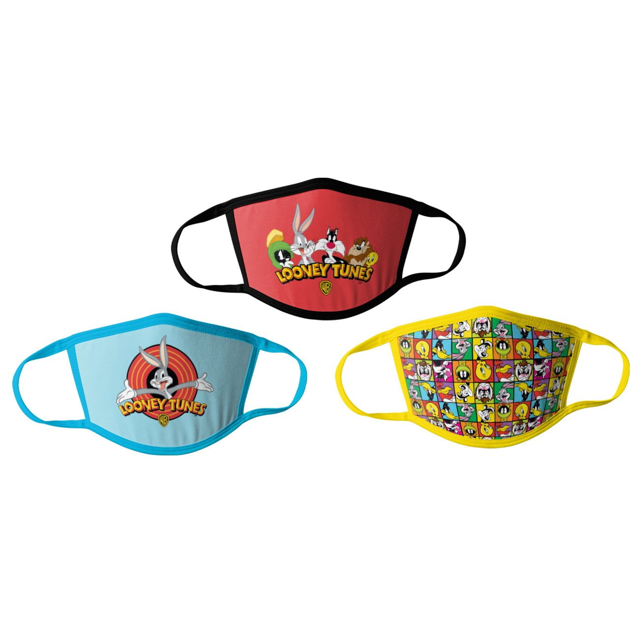 Looney Tunes Kids Cloth Face Masks Cotton Pack of 3 Washable Reusable ...