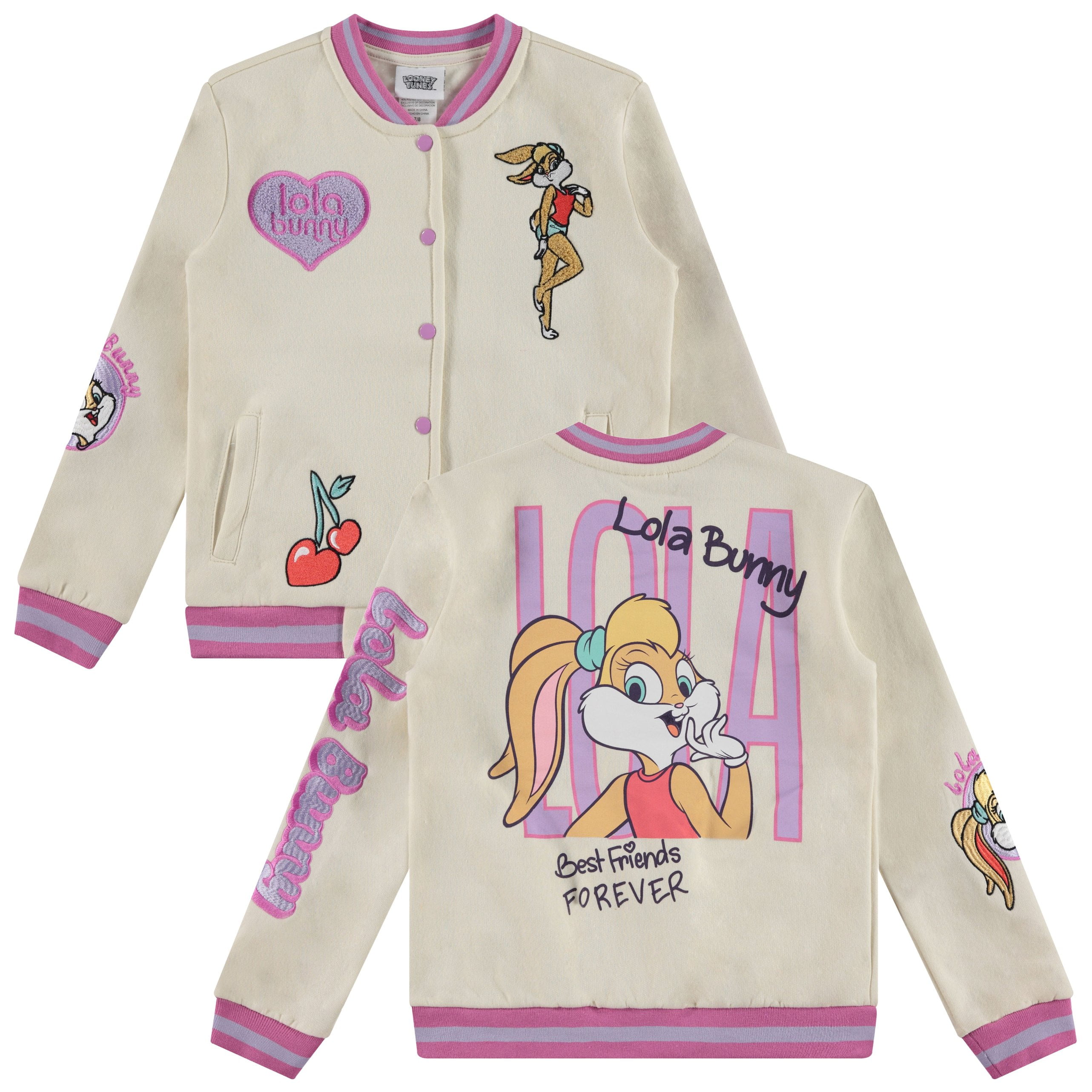 Looney Tunes Lola Bunny Varsity Bomber Jacket - Little and Big Girl ...