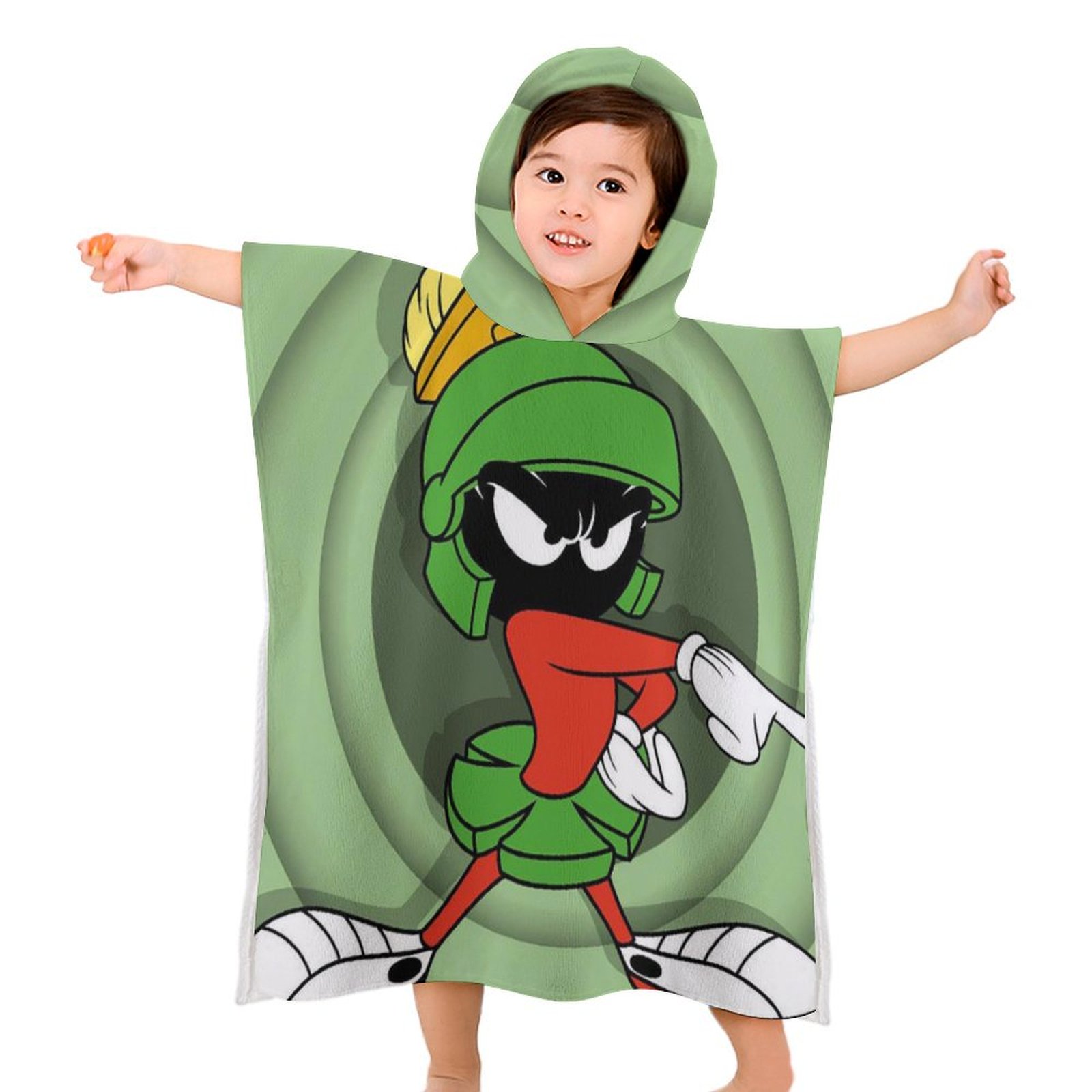 Looney Tunes Marvin The Martian Hooded Kids Beach Towels - Toddler Bath ...