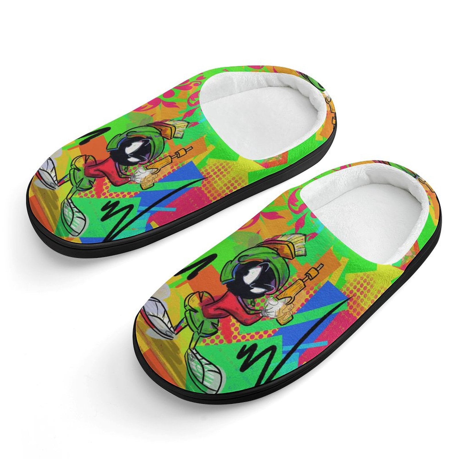 Looney Tunes Marvin The Martian Slippers for Kids, Cute Soft Plush Anti ...