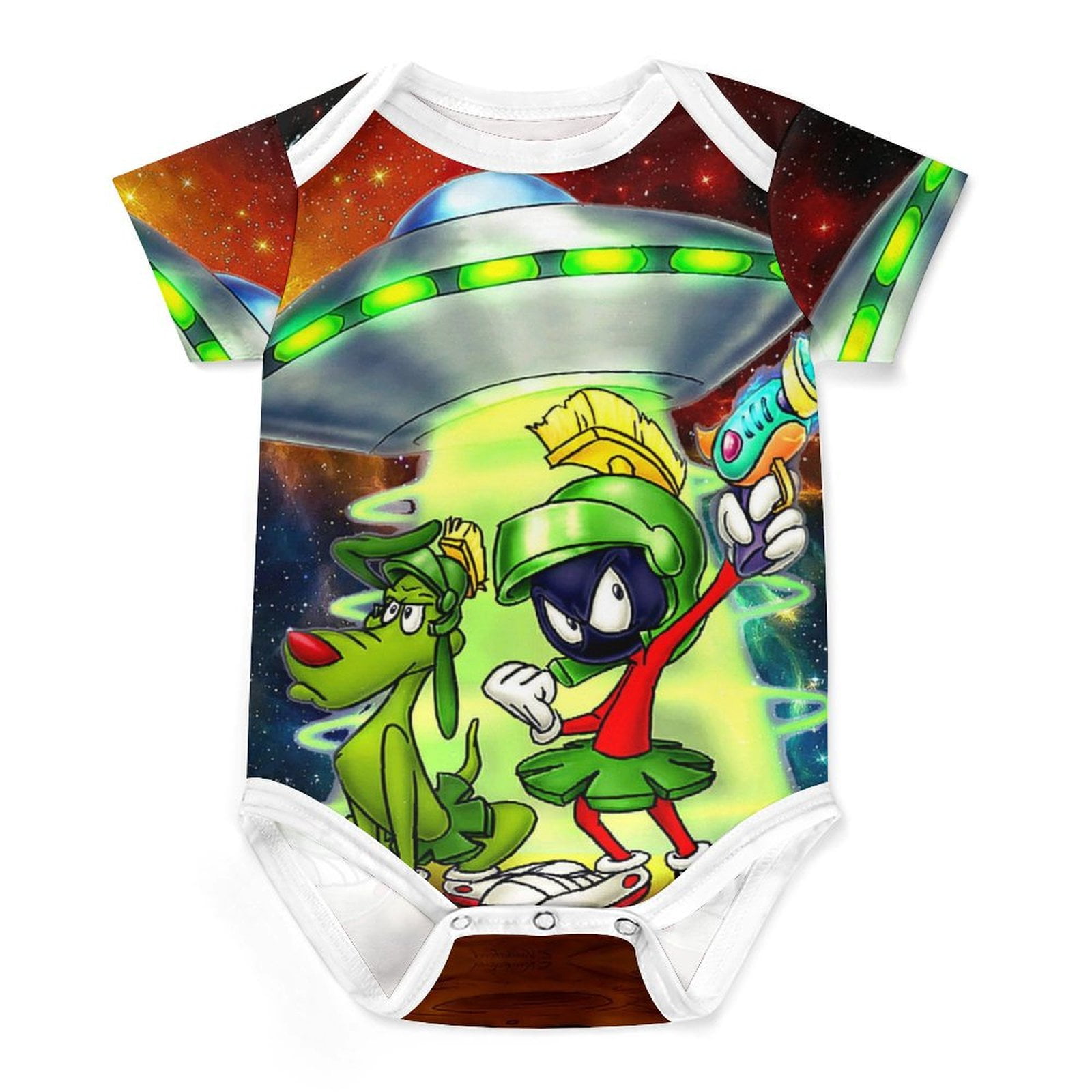 Looney Tunes Marvin The Martian Baby Boy Girl Short Sleeve Romper ...