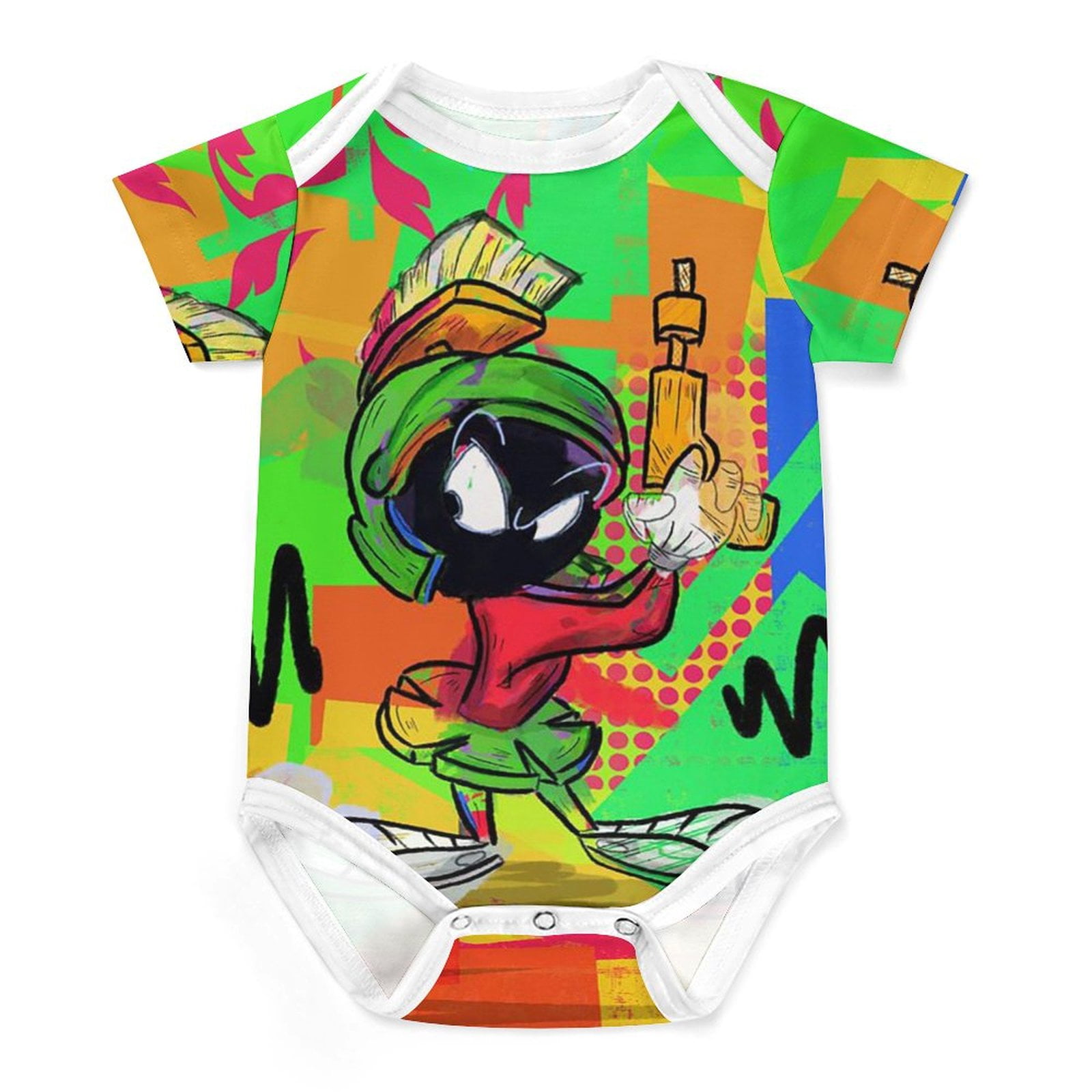 Looney Tunes Marvin The Martian Baby Boy Girl Short Sleeve Romper ...