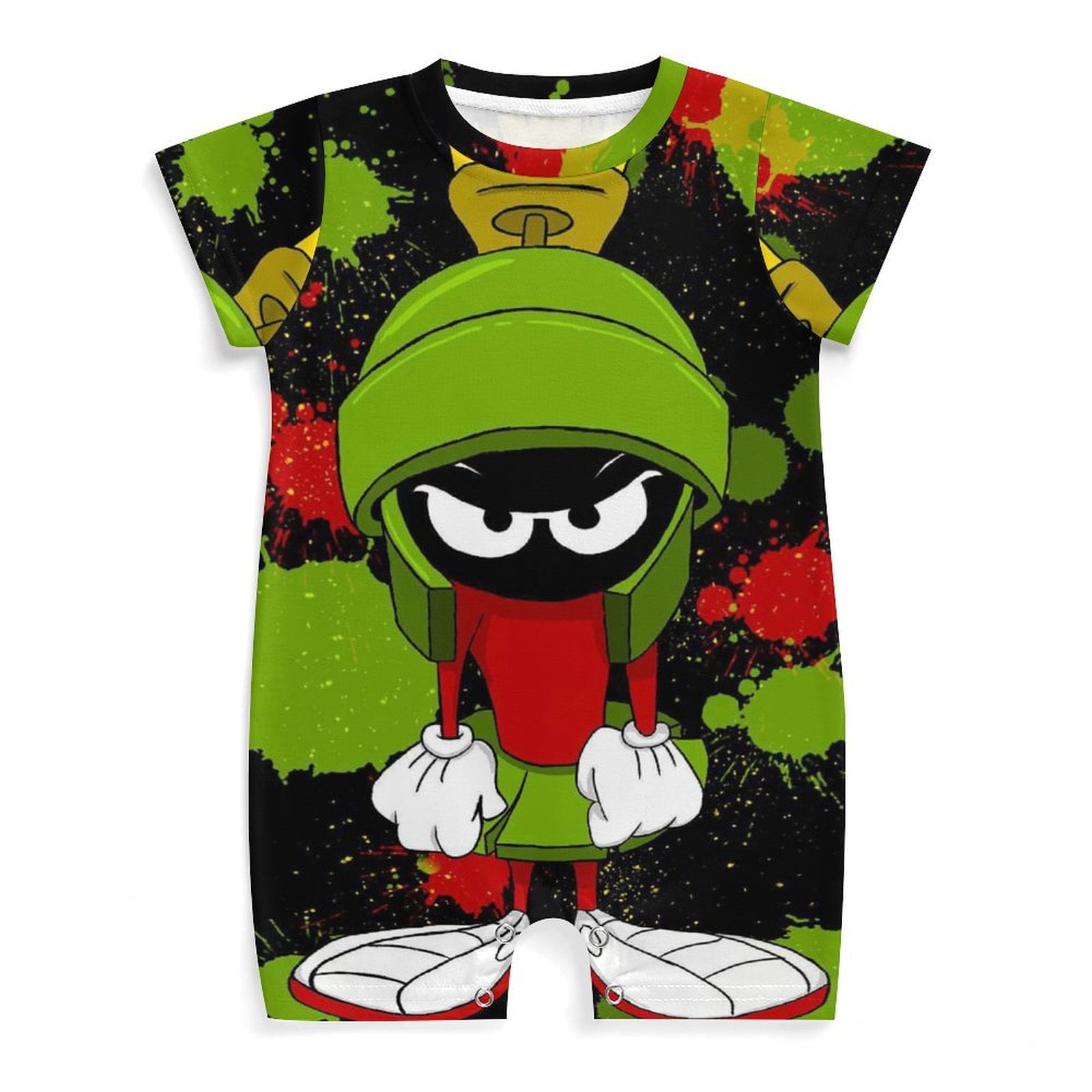 Looney Tunes Marvin The Martian Baby Boy Girl Short Sleeve Romper ...