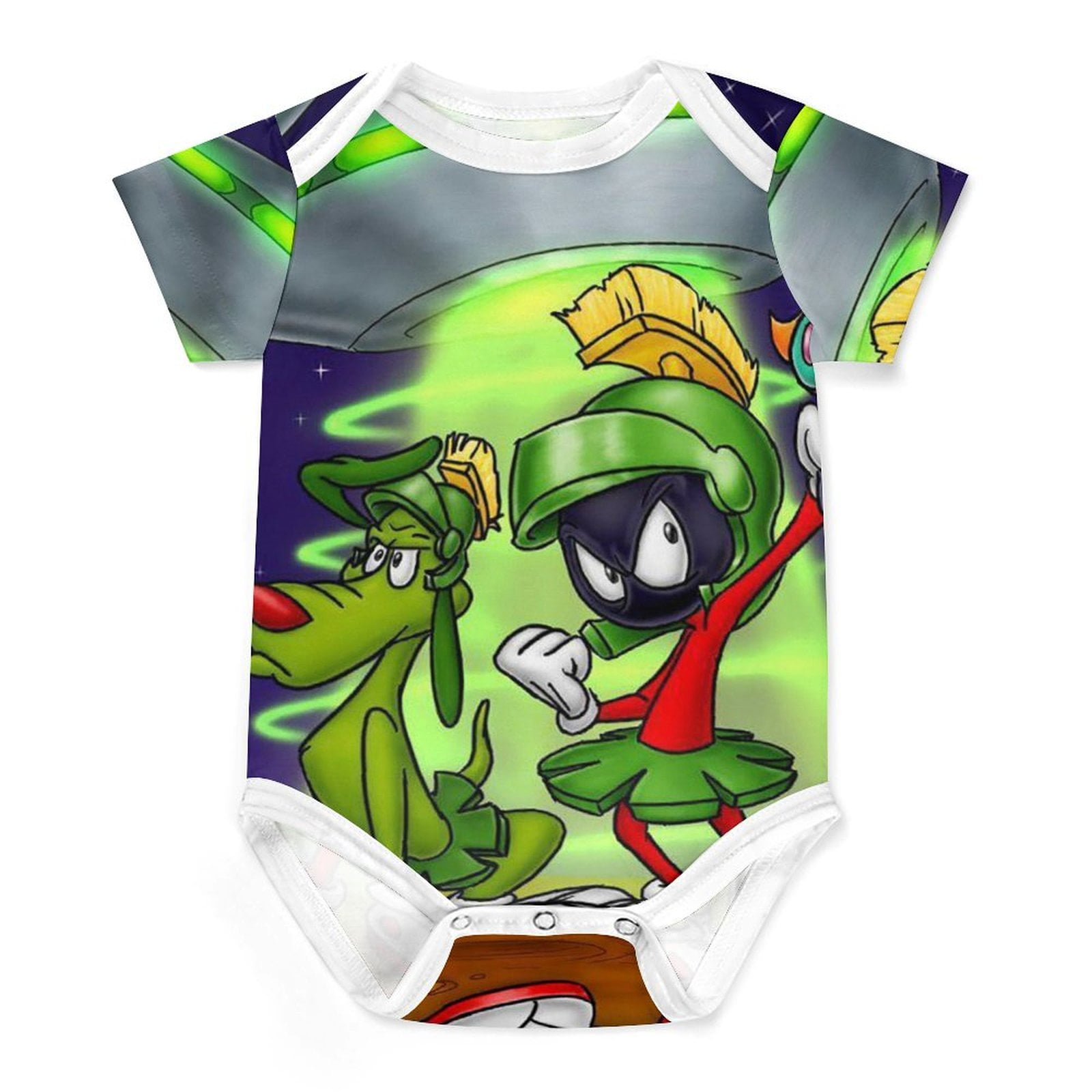 Looney Tunes Marvin The Martian Baby Boy Girl Short Sleeve Romper ...