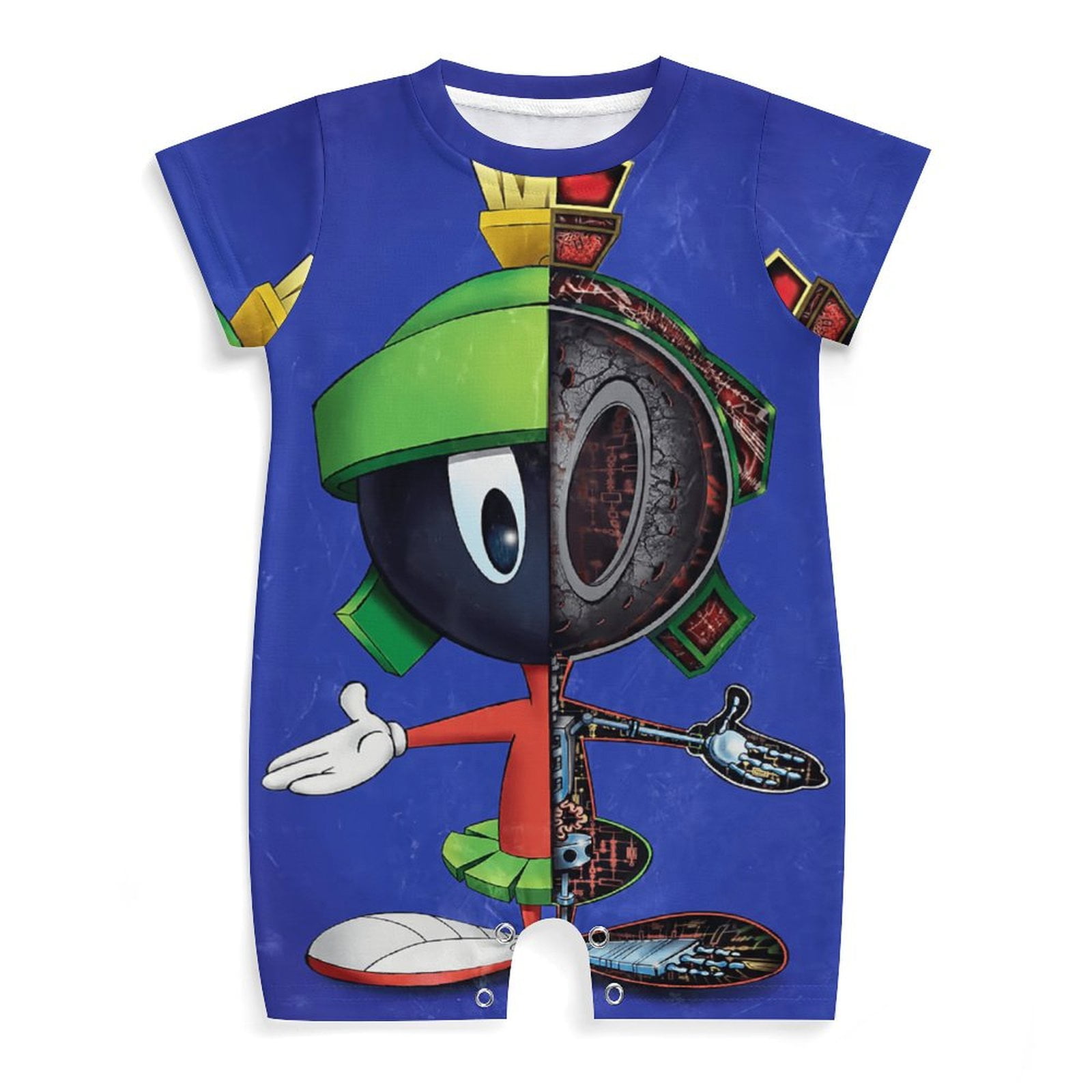 Looney Tunes Marvin The Martian Baby Boy Girl Short Sleeve Romper ...