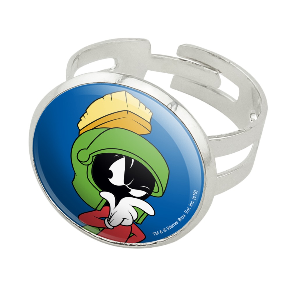 Looney Tunes Marvin The Martian Silver Plated Adjustable Novelty Ring ...