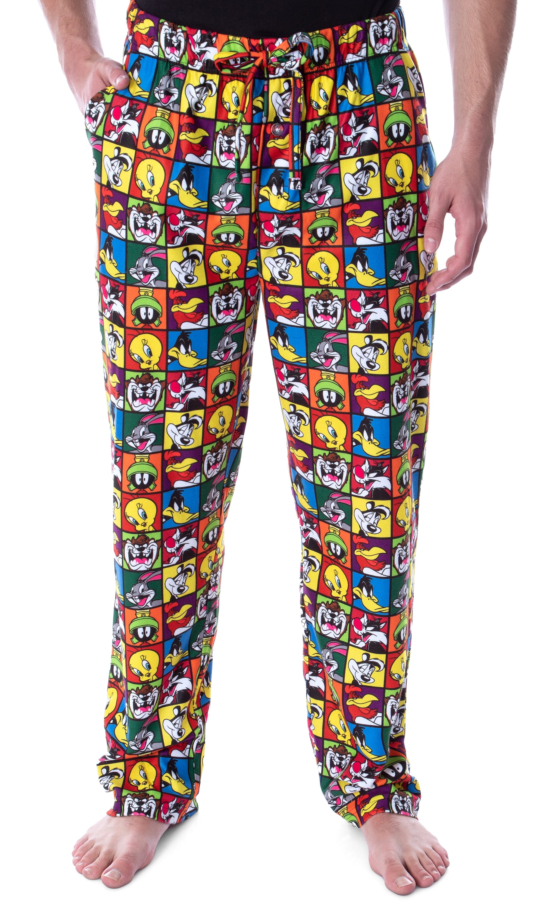 Looney Tunes Men's Character Grid All-Over Print Sleep Lounge Pajama ...