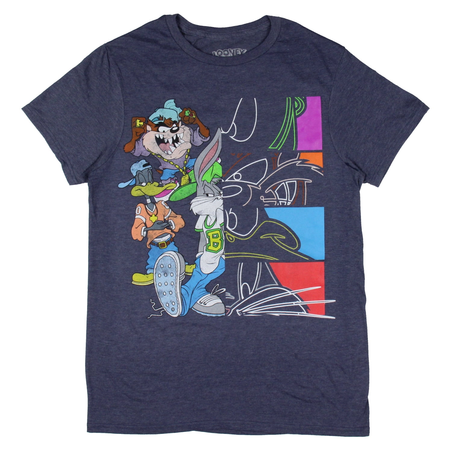 Looney Tunes Men's Rapper Taz, Bugs and Daffy Old School T-Shirt ...