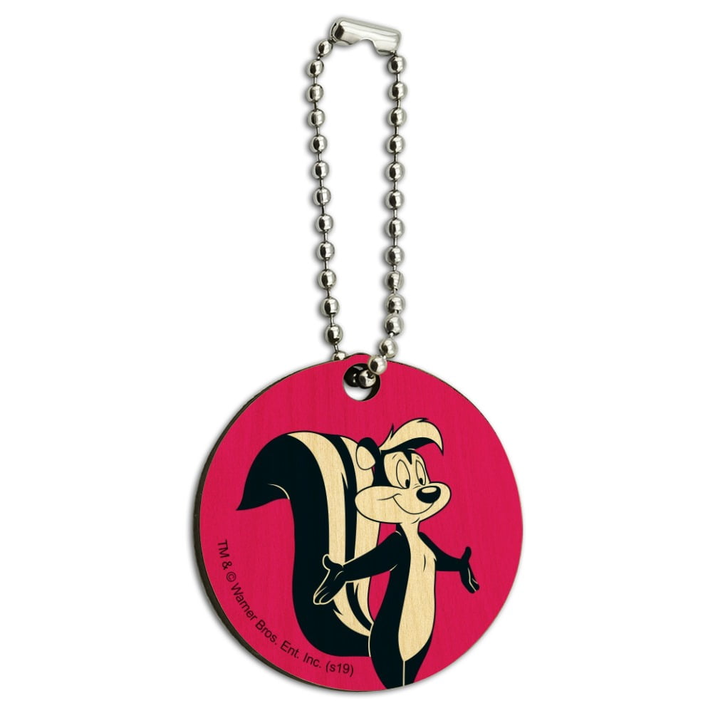 Looney Tunes Pepe Le Pew Wood Wooden Round Keychain Key Chain Ring ...