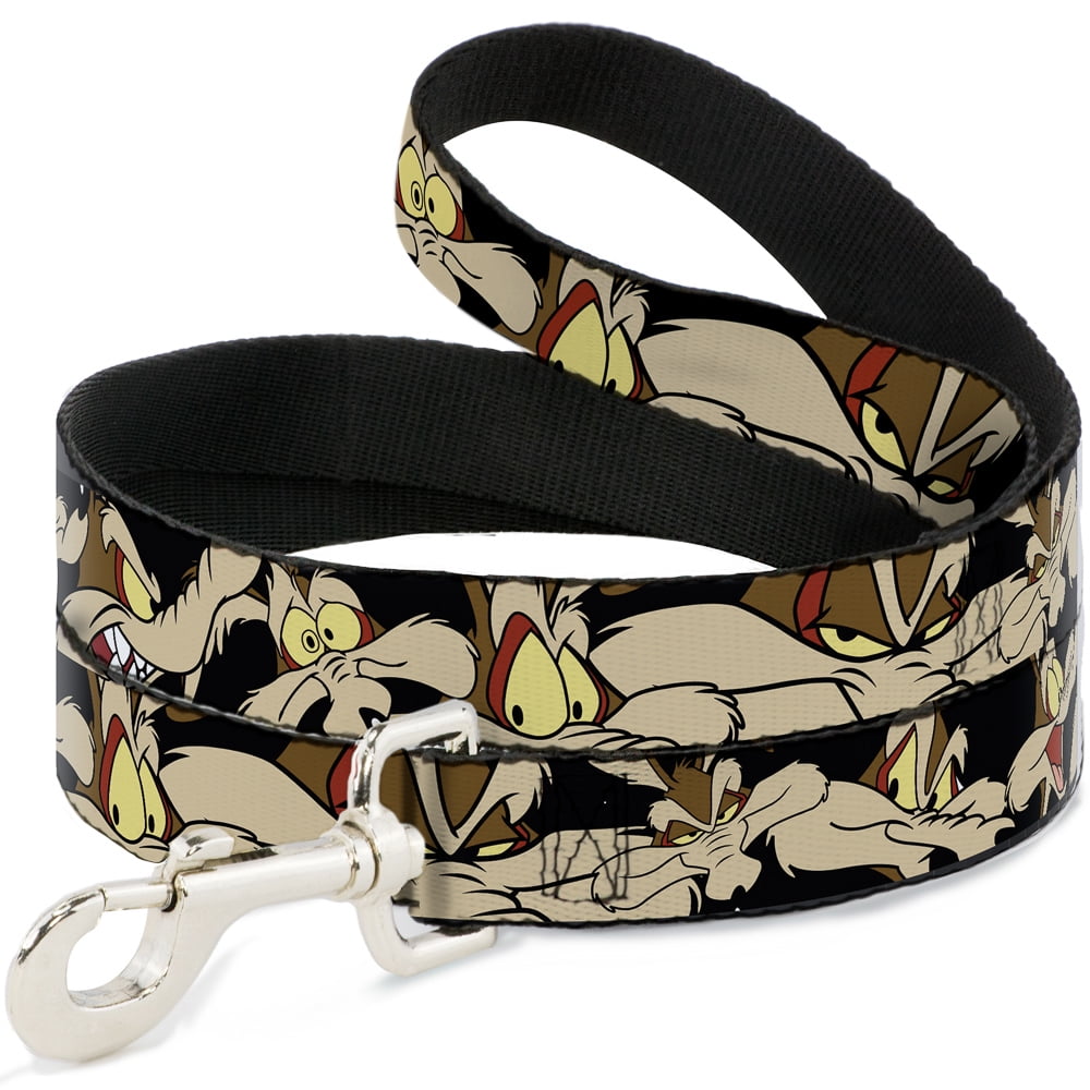 Looney Tunes Pet Leash, Dog Leash, Wile E Coyote Expressions Black, 6 ...
