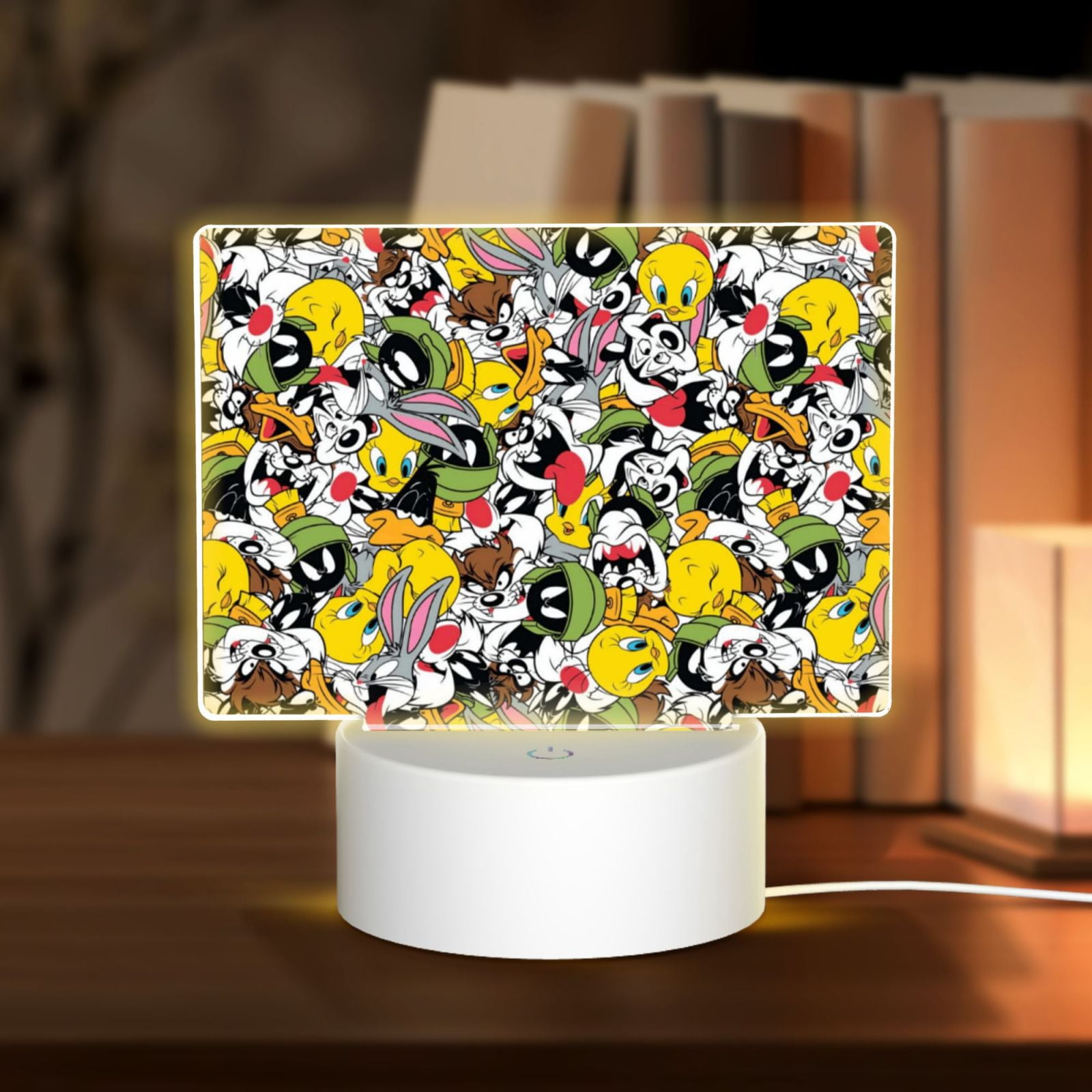 Looney Tunes Rectangular Acrylic Night Light Adjustable 3 Light Modes ...