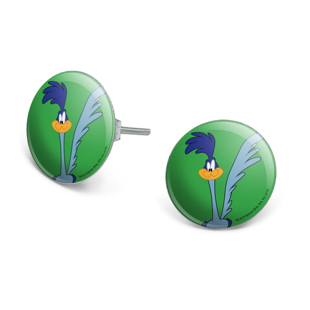 Looney Tunes Road Runner Novelty Silver Plated Stud Earrings - Walmart.com