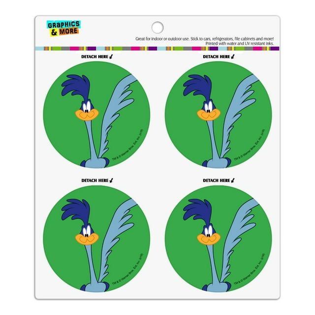 Looney Tunes Road Runner Refrigerator Fridge Locker Vinyl Circle Magnet ...