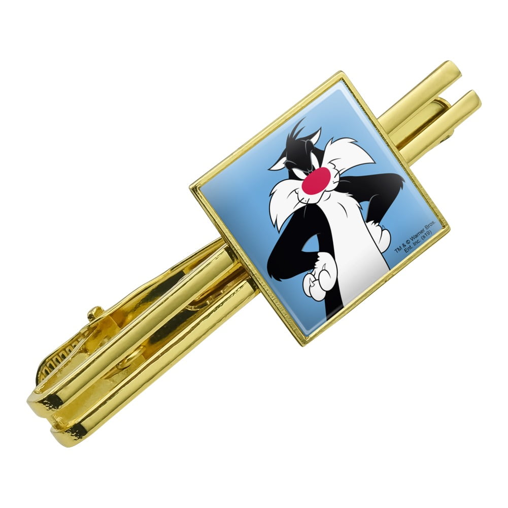 Looney Tunes Sylvester Square Tie Bar Clip Clasp Tack- Silver or Gold ...