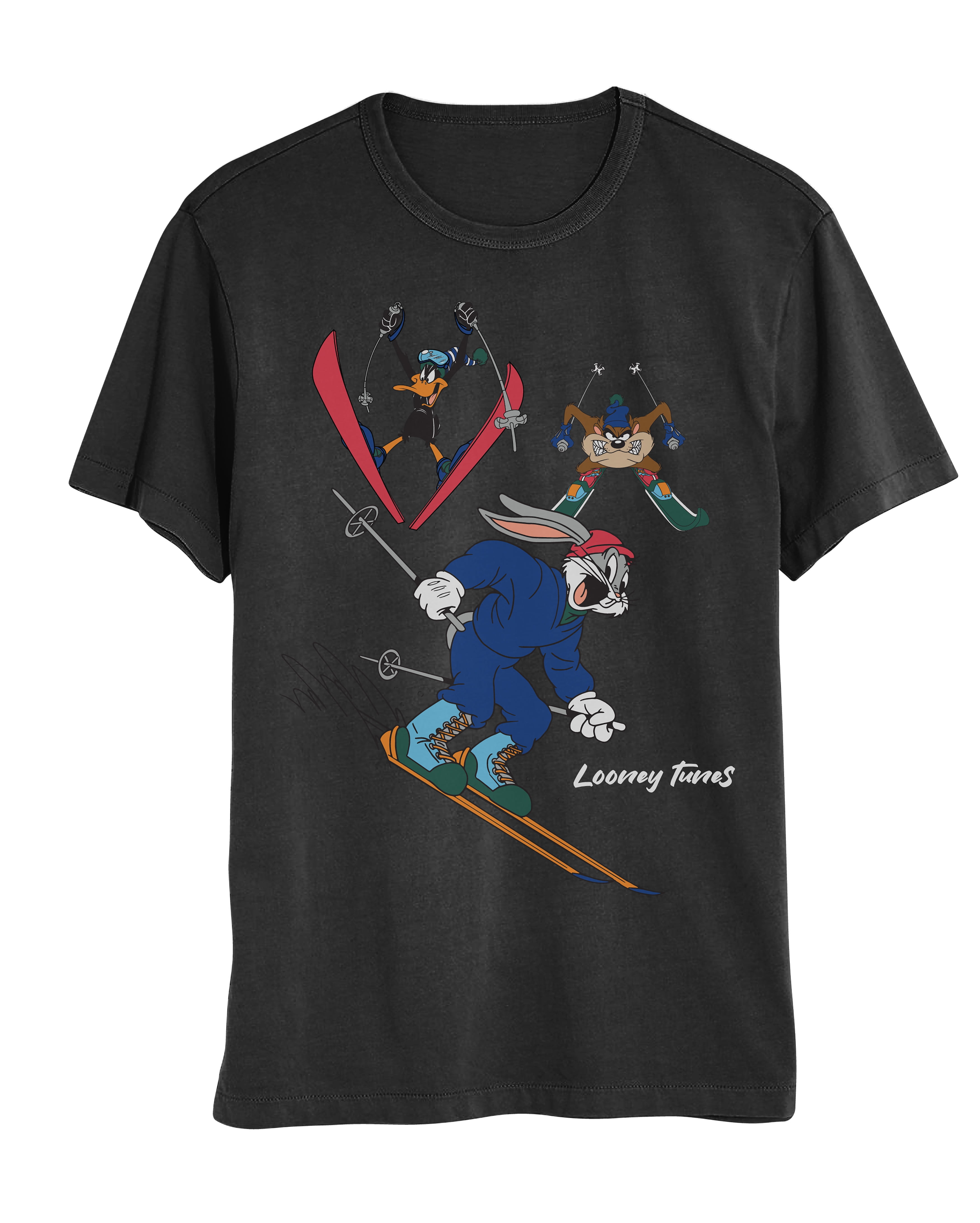 Looney Tunes Taz, Daffy and Bugs Bunny Skiing Mens and Womens Short ...