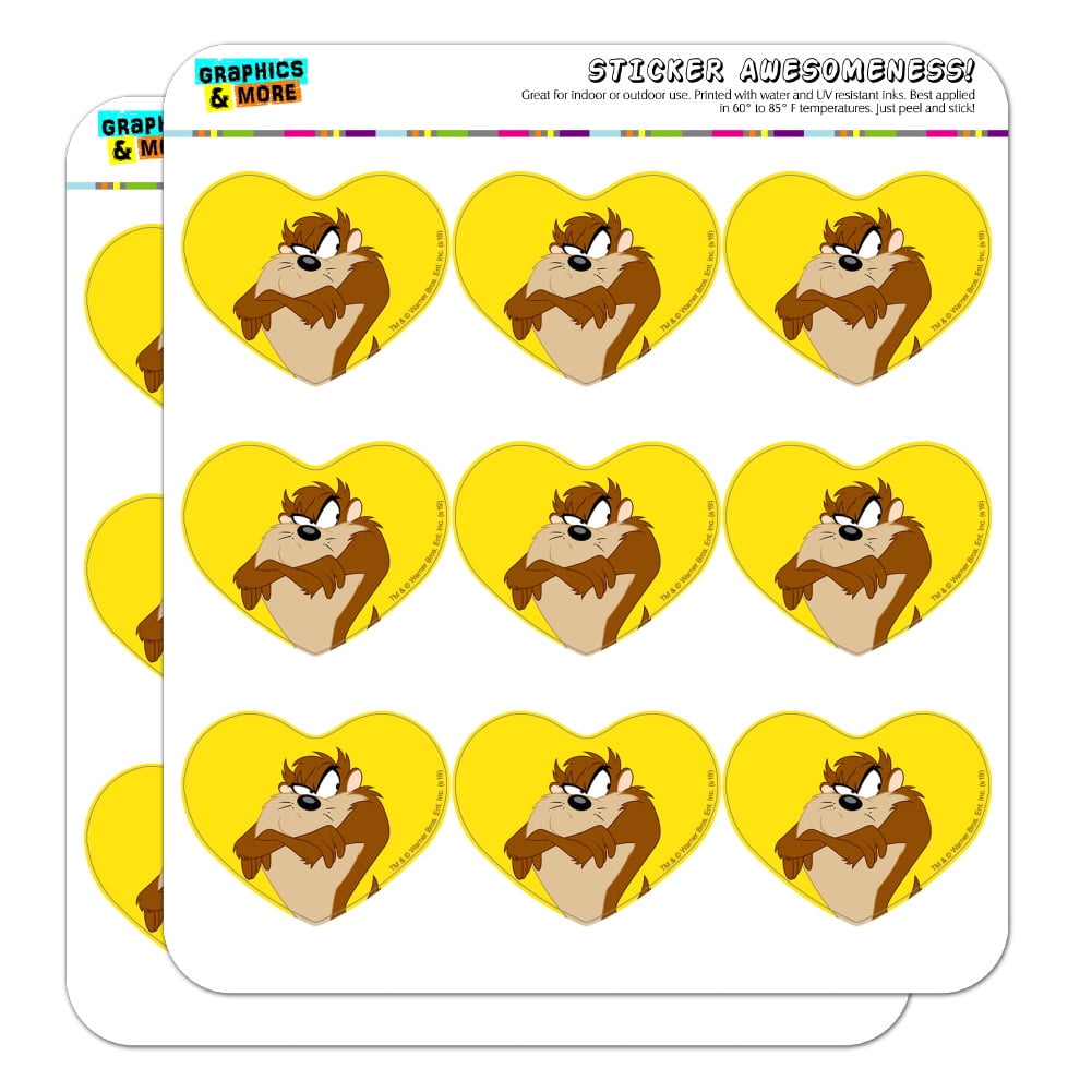 Looney Tunes Taz Heart Shaped Planner Calendar Scrapbook Craft Stickers ...