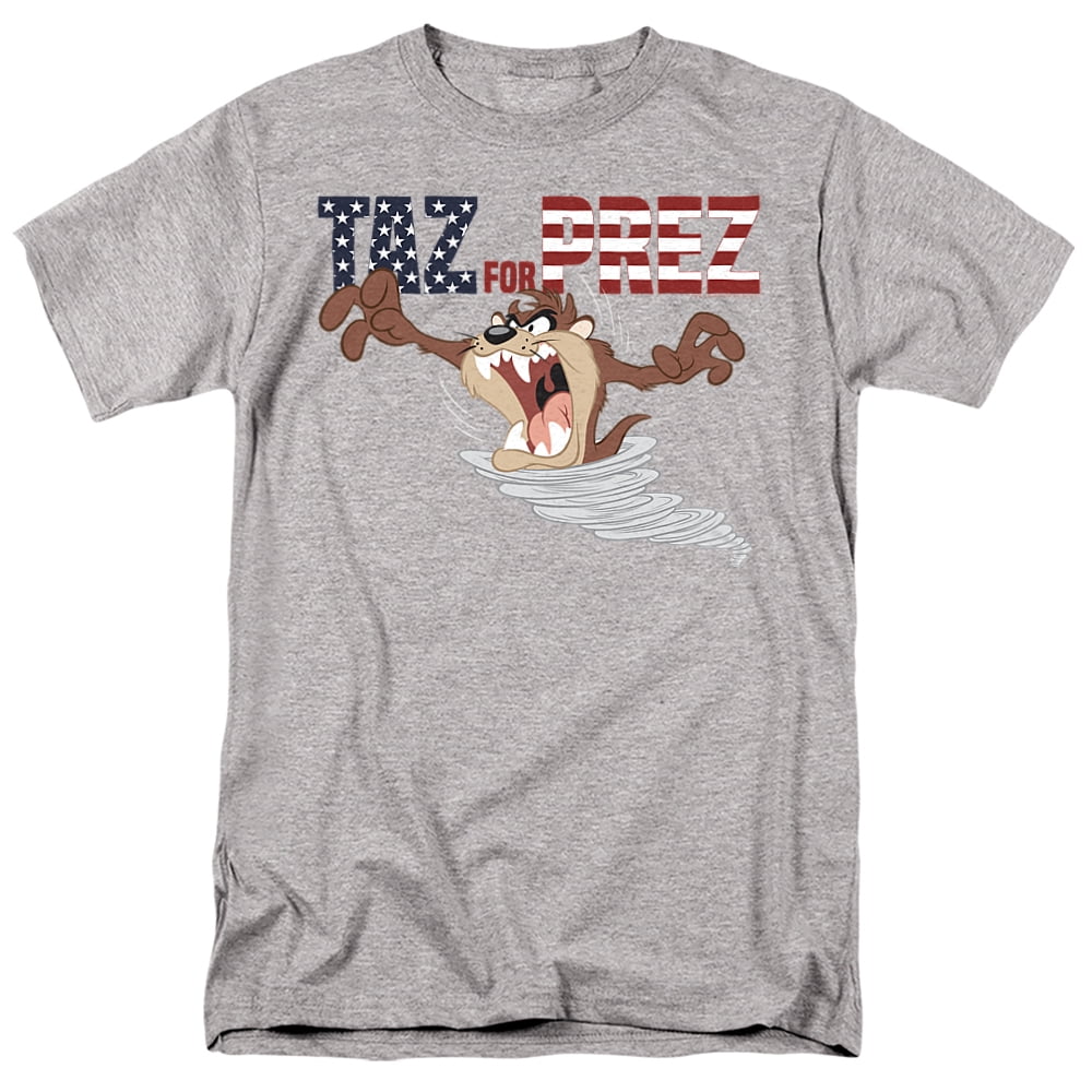 Trevco Sportswear Looney Tunes Taz for Prez 3 Adult Regular Fit Short Sleeve T-Shirt, Athletic ...