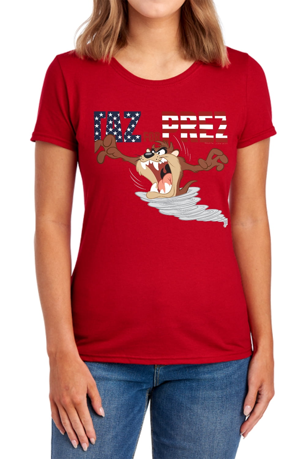 Looney Tunes Taz for Prez 3 Women's T Shirt, Red, Medium - Walmart.com