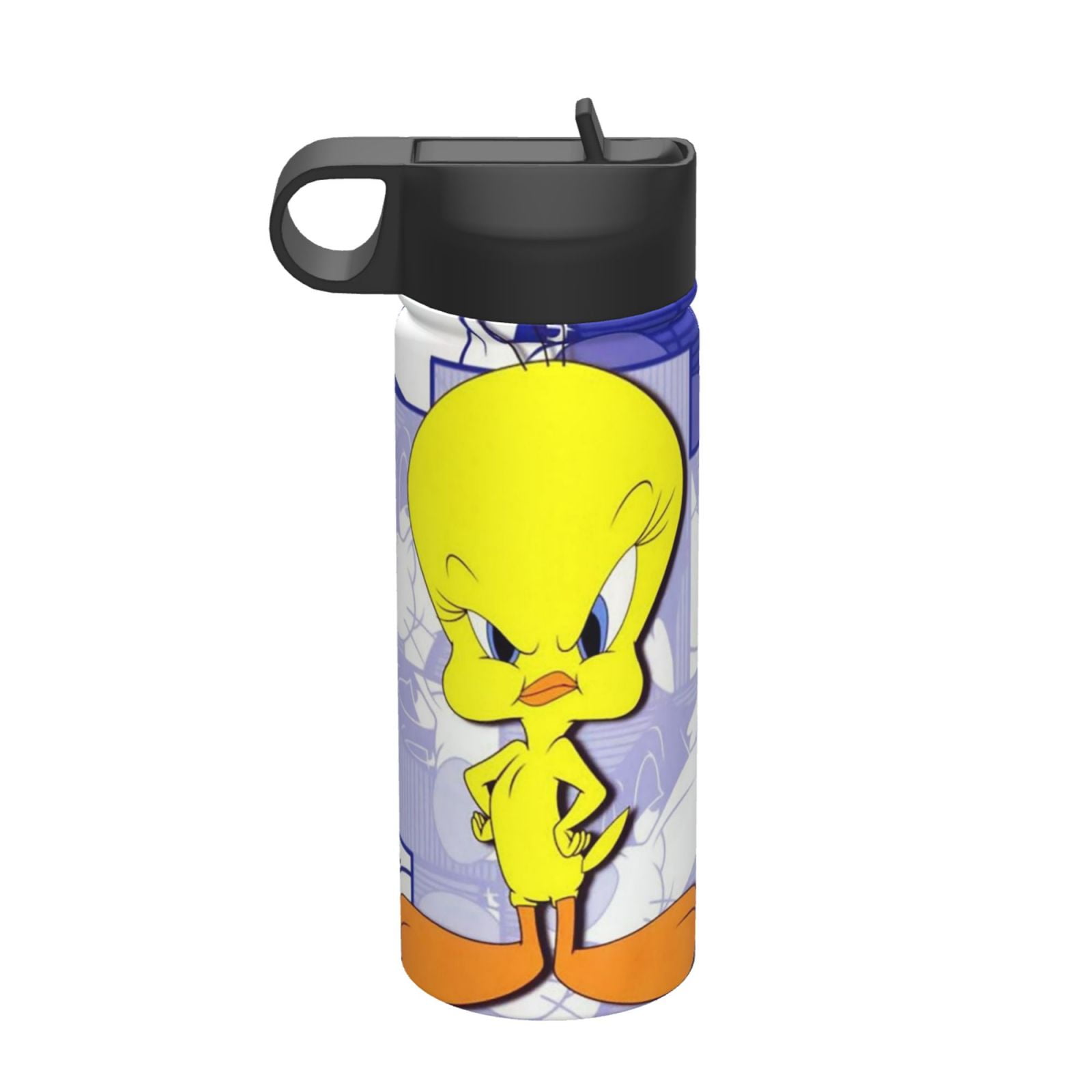 Looney Tunes Tweety 18 Oz Insulated Water Bottle, Reusable Stainless Steel Metal Thermos Double ...