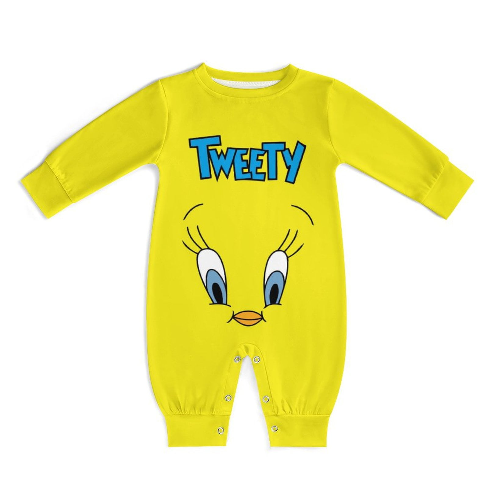 Looney Tunes Tweety Bird Cute Baby Rompers One-Piece Long Sleeve ...