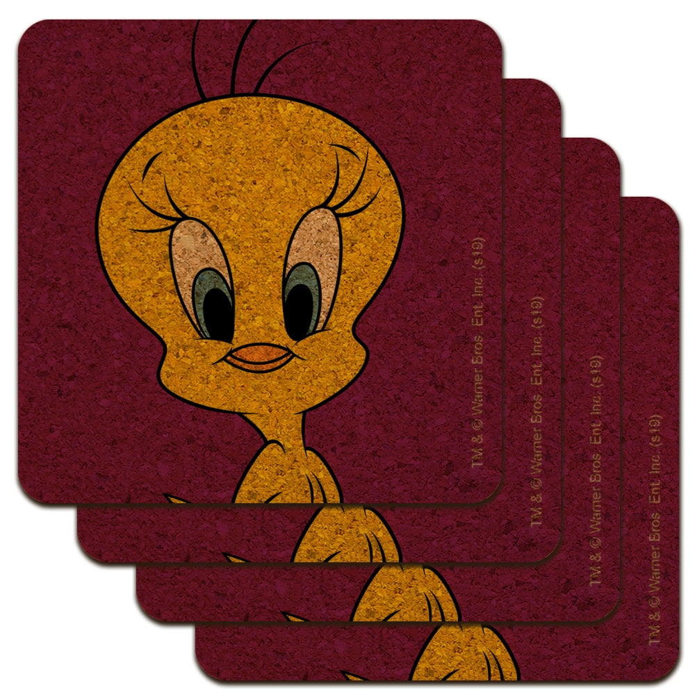 Looney Tunes Tweety Bird Low Profile Novelty Cork Coaster Set - Walmart.com