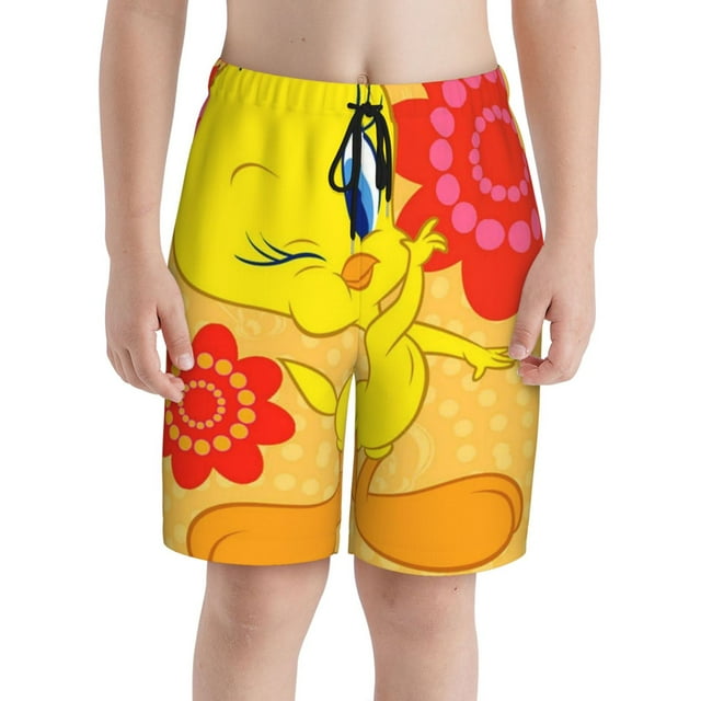 Looney Tunes Tweety Boy'S Swim Trunks Quick Dry Board Shorts Kids Beach ...