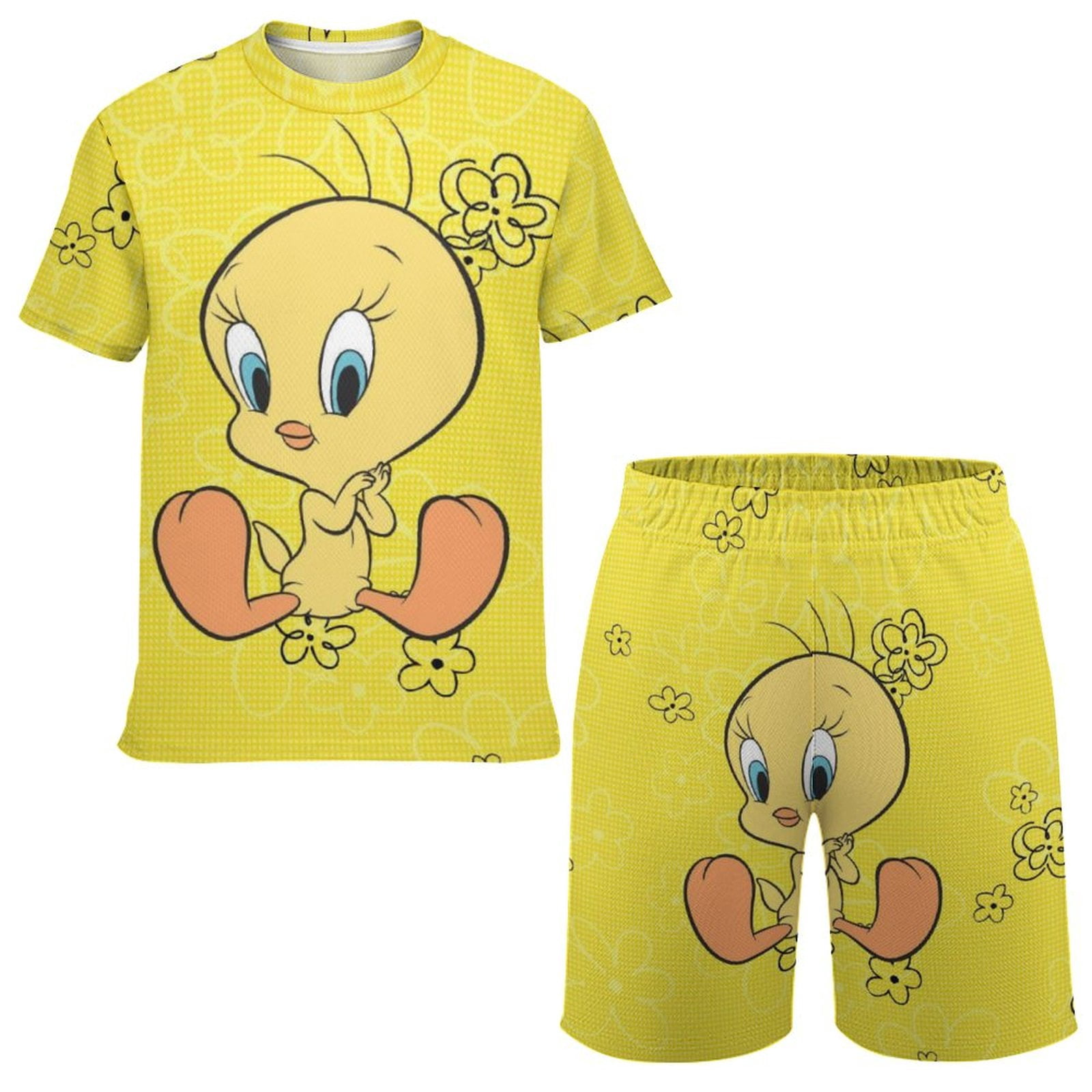 Looney Tunes Tweety Boys Girls Short Sleeve Mesh T-Shirt And Shorts ...
