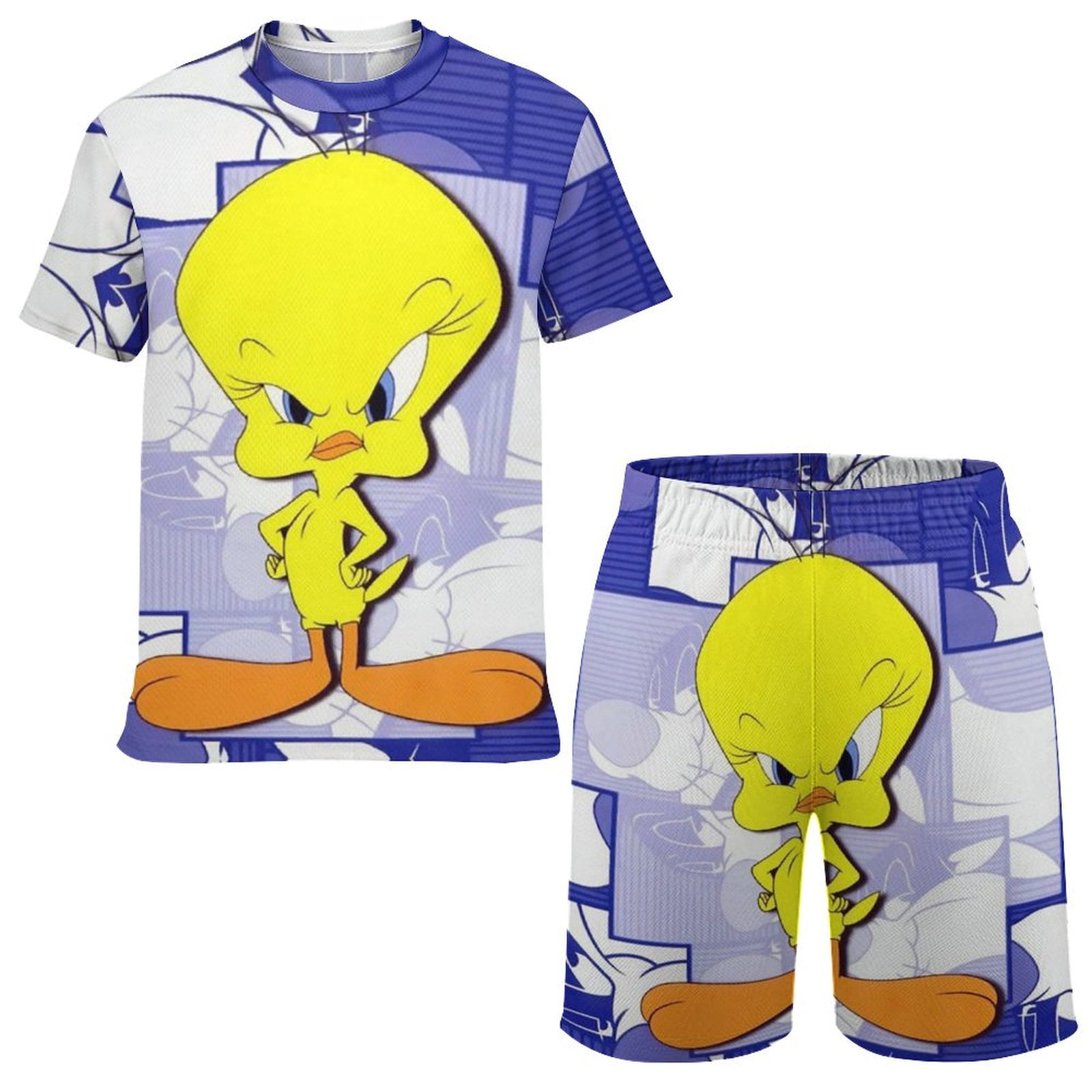 Looney Tunes Tweety Boys Girls Short Sleeve Mesh T-Shirt And Shorts ...