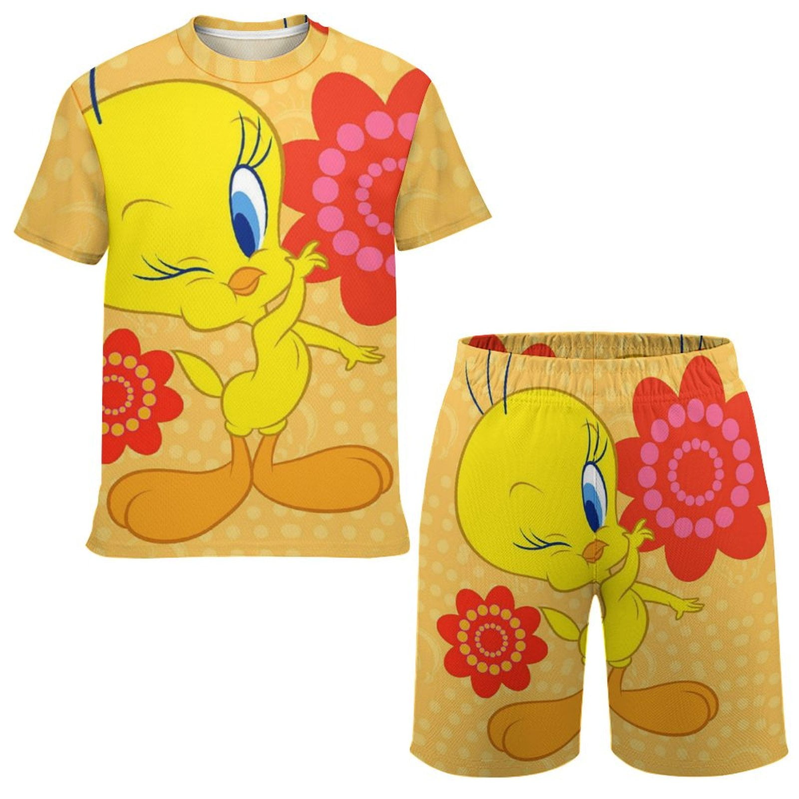 Looney Tunes Tweety Boys Girls Short Sleeve Mesh T-Shirt And Shorts ...