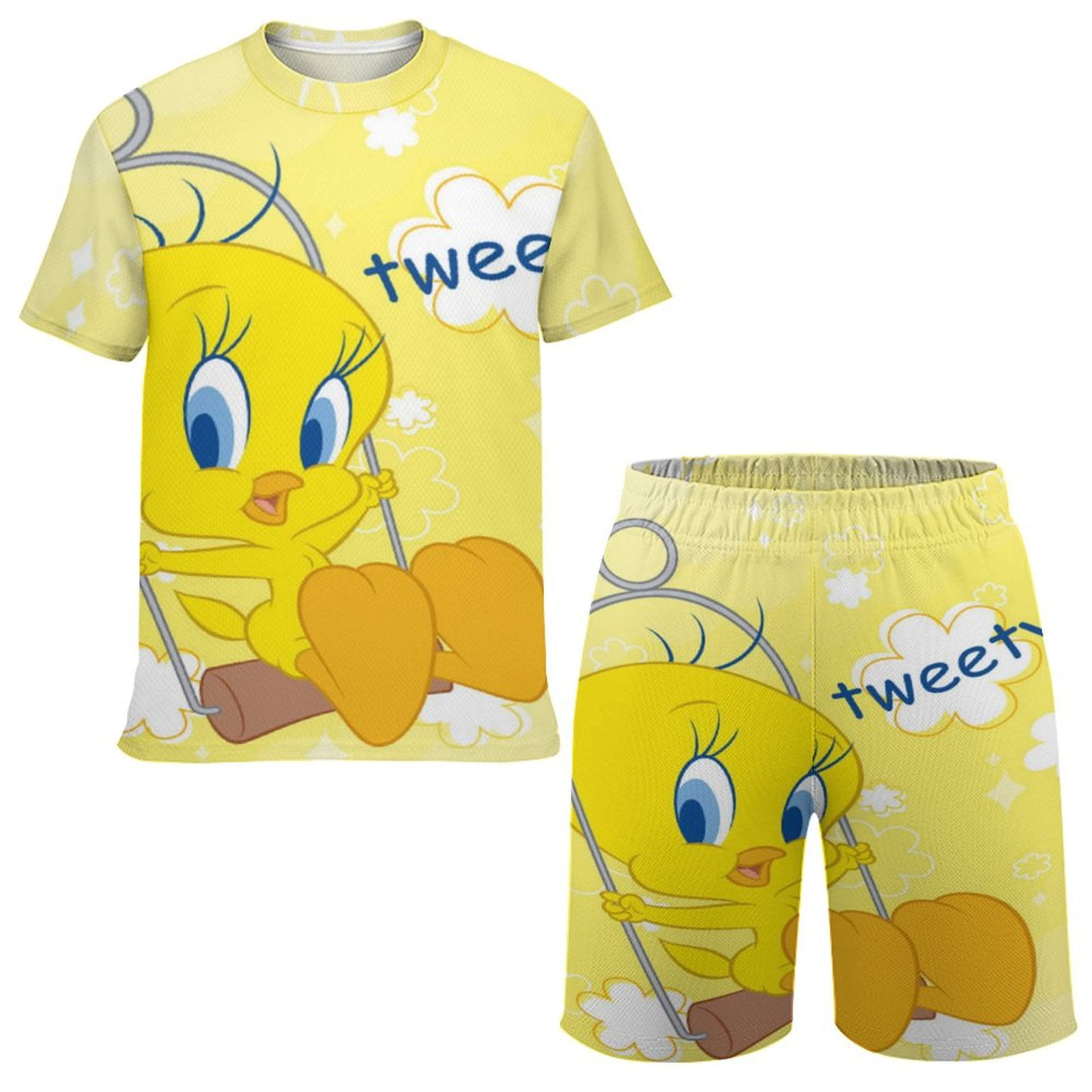 Looney Tunes Tweety Boys Girls Short Sleeve Mesh T-Shirt And Shorts ...