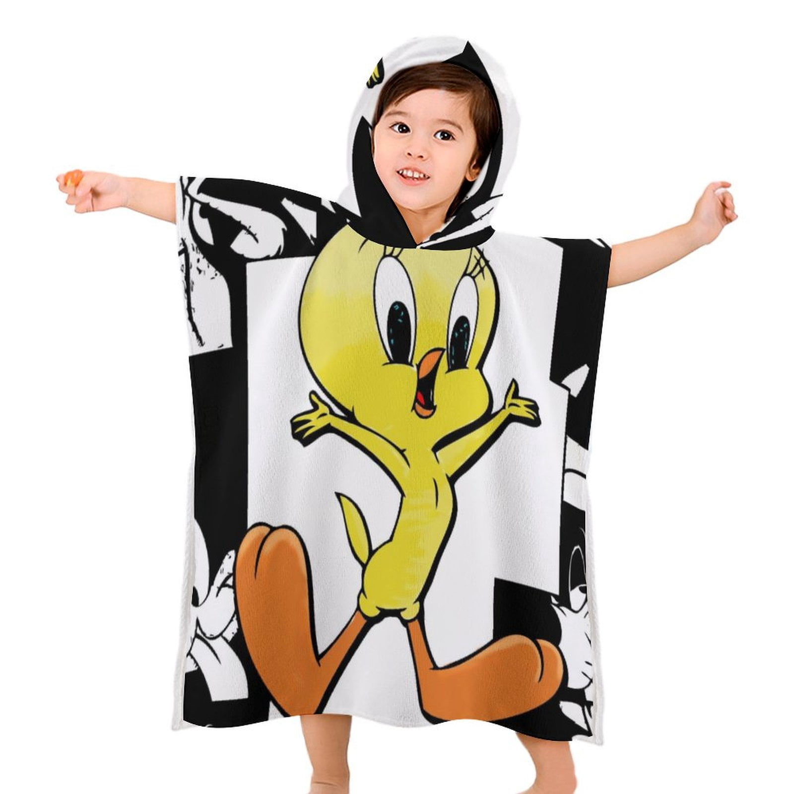 Looney Tunes Tweety Hooded Kids Beach Towels - Toddler Bath Towel Girls ...
