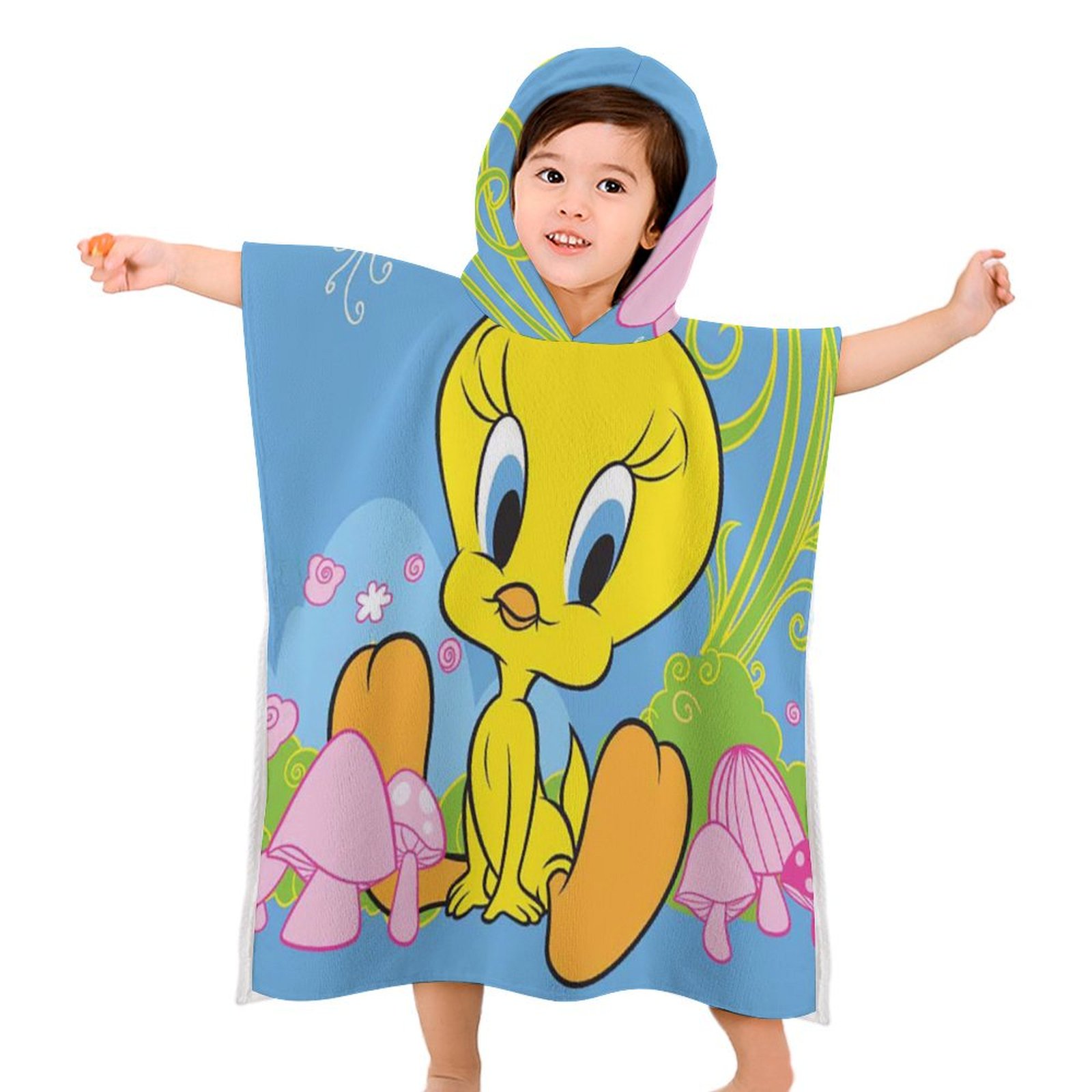 Looney Tunes Tweety Hooded Kids Beach Towels - Toddler Bath Towel Girls ...