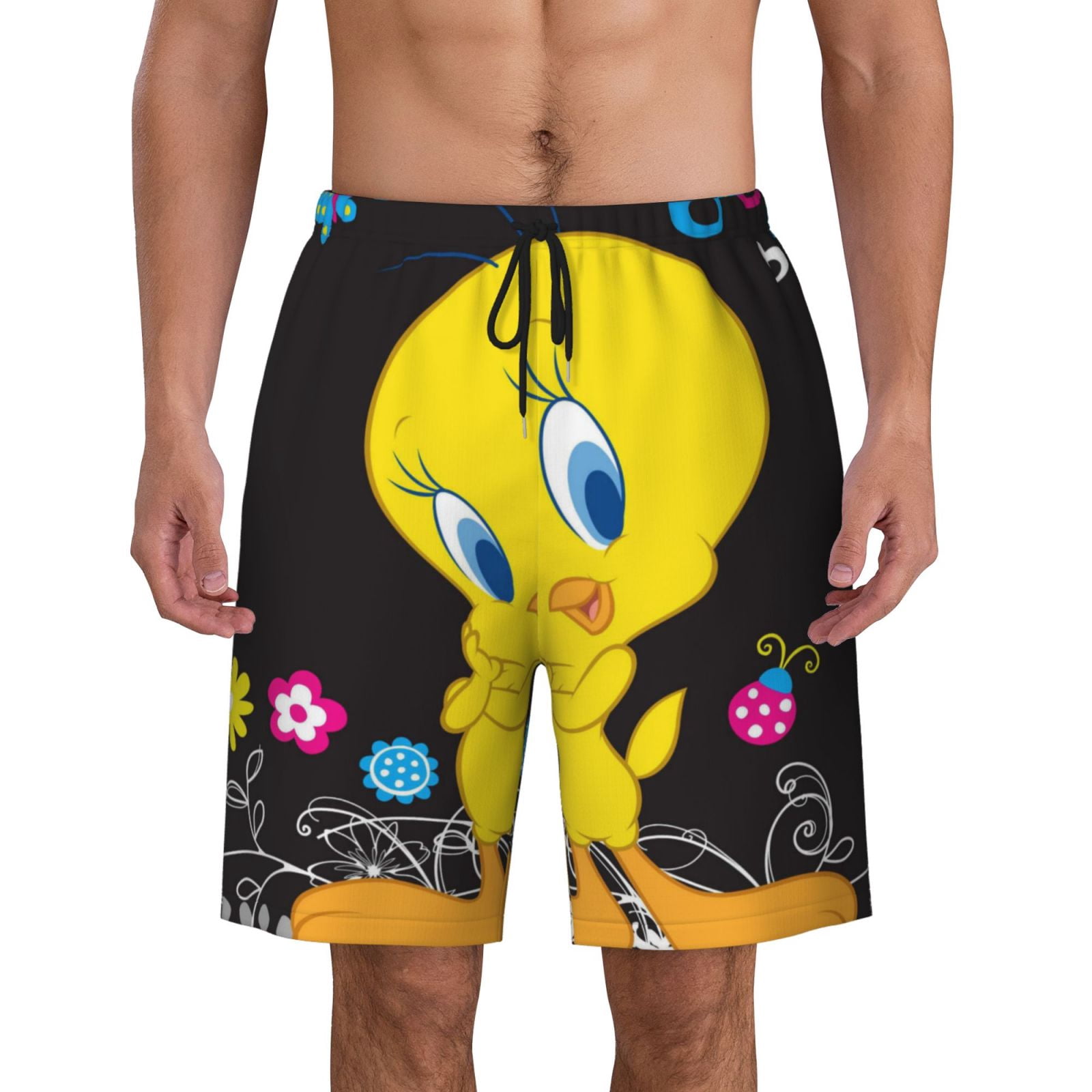 Looney Tunes Tweety Men's Swim Trunks Quick Dry Board Shorts Bathing ...