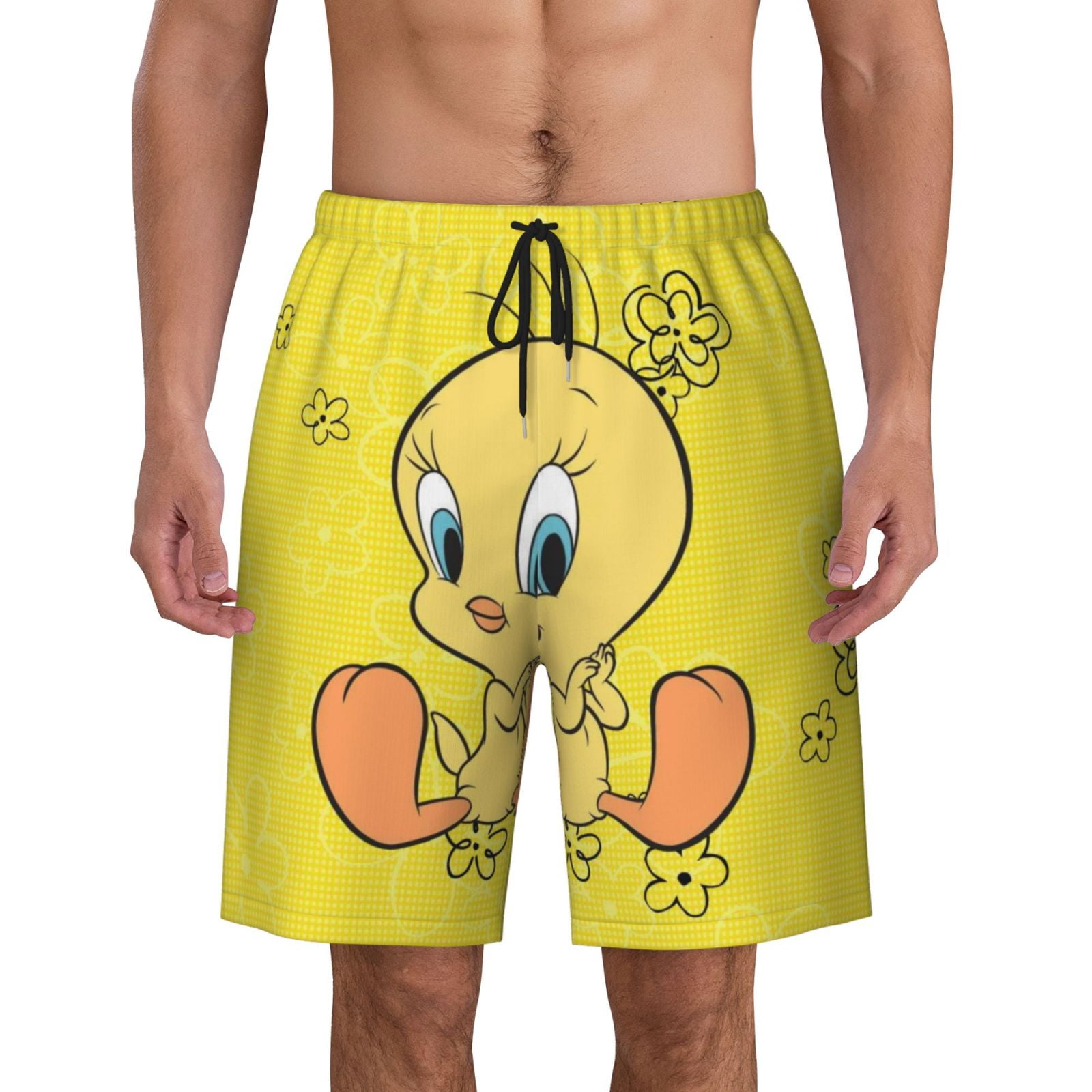 Looney Tunes Tweety Mens Swim Trunks Quick Dry Board Shorts With Mesh ...