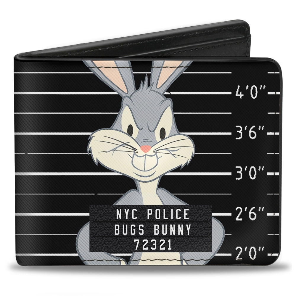 Looney Tunes Wallet, Bifold, Bugs Bunny NYC Police Mug Shot Black White ...