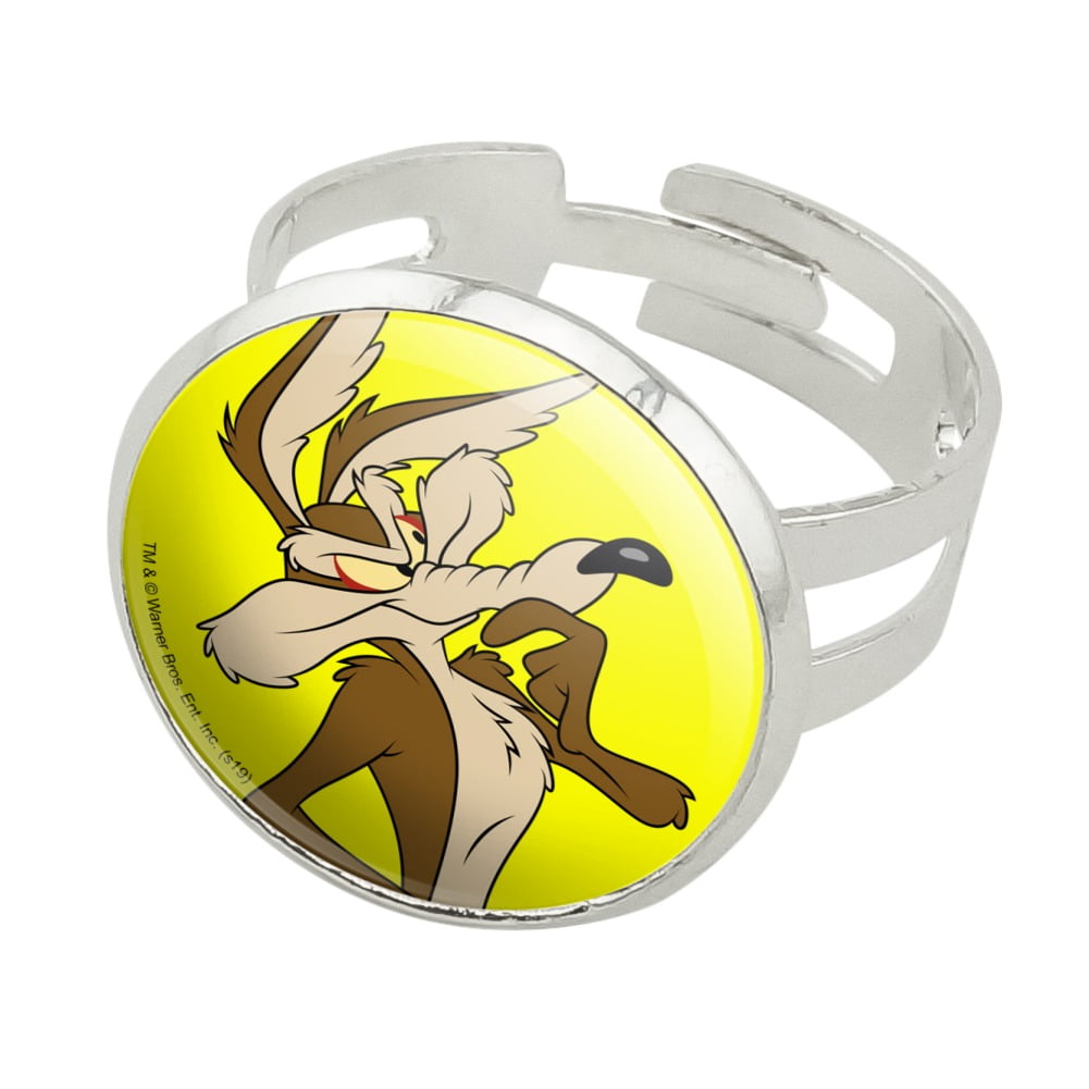 Looney Tunes Wile E Coyote Silver Plated Adjustable Novelty Ring ...