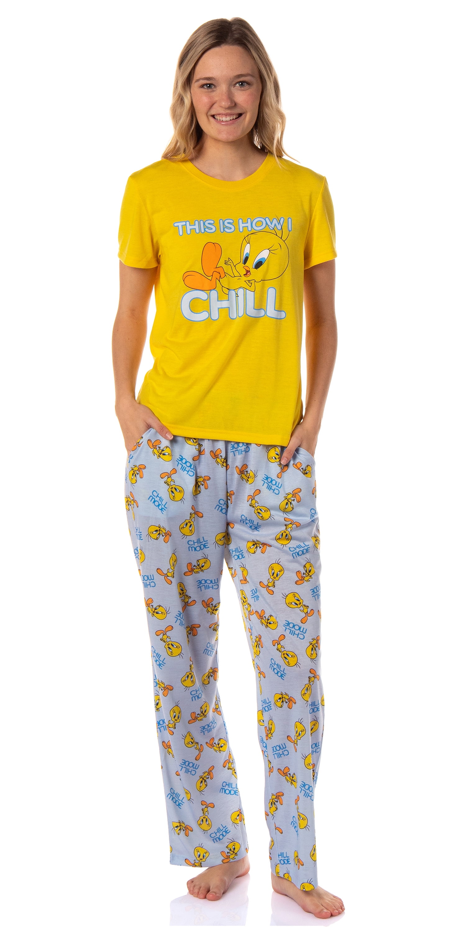 Looney Tunes Women's This Is How I Chill Tossed Tweety Bird Sleep ...