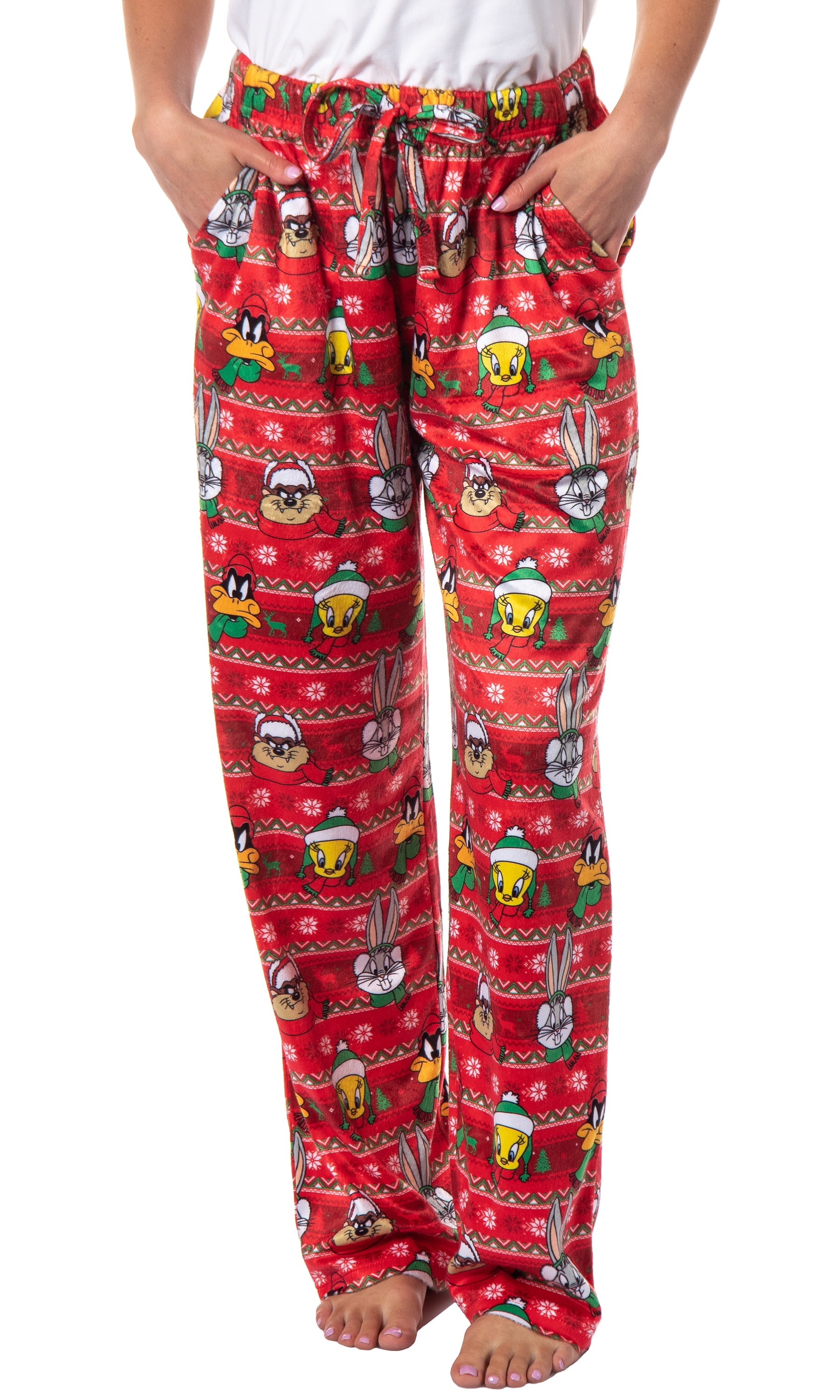 PJammy Looney Tunes Women's Christmas Pajama Pants, Santa Bugs Bunny ...