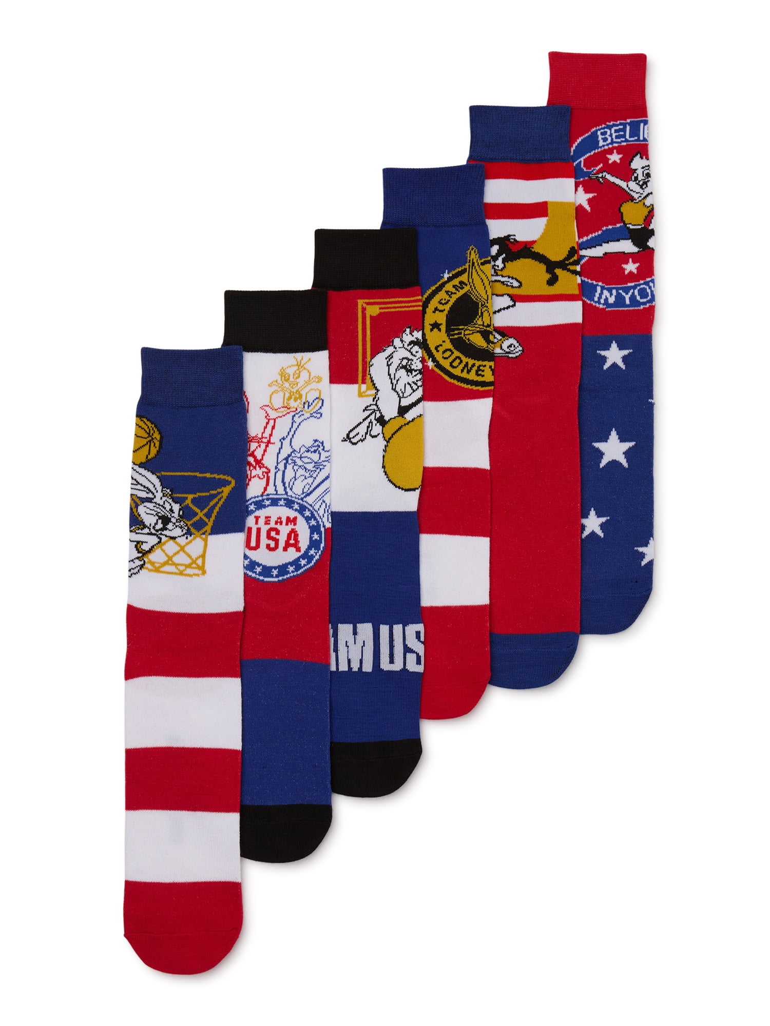 Looney Tunes and Olympics Socks, 6-Pack - Walmart.com