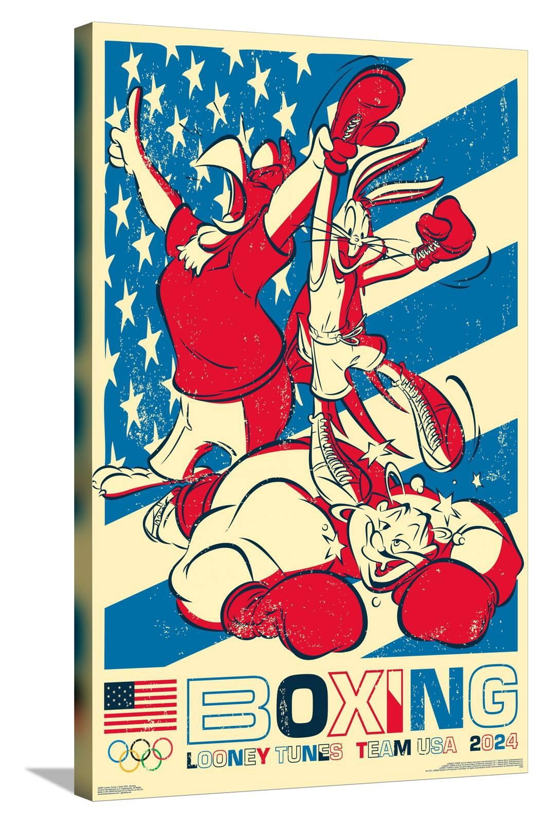 Looney Tunes x Team USA - Boxing Canvas Wall Poster, 22.375" x 34 ...