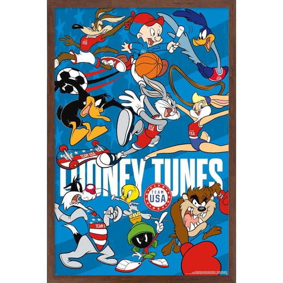 Looney Tunes x Team USA - Group Wall Poster, 14.725" x 22.375" Framed ...