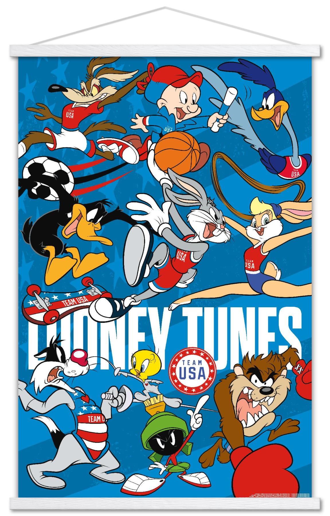 Looney Tunes x Team USA - Group Wall Poster with Magnetic Frame, 22.375 ...