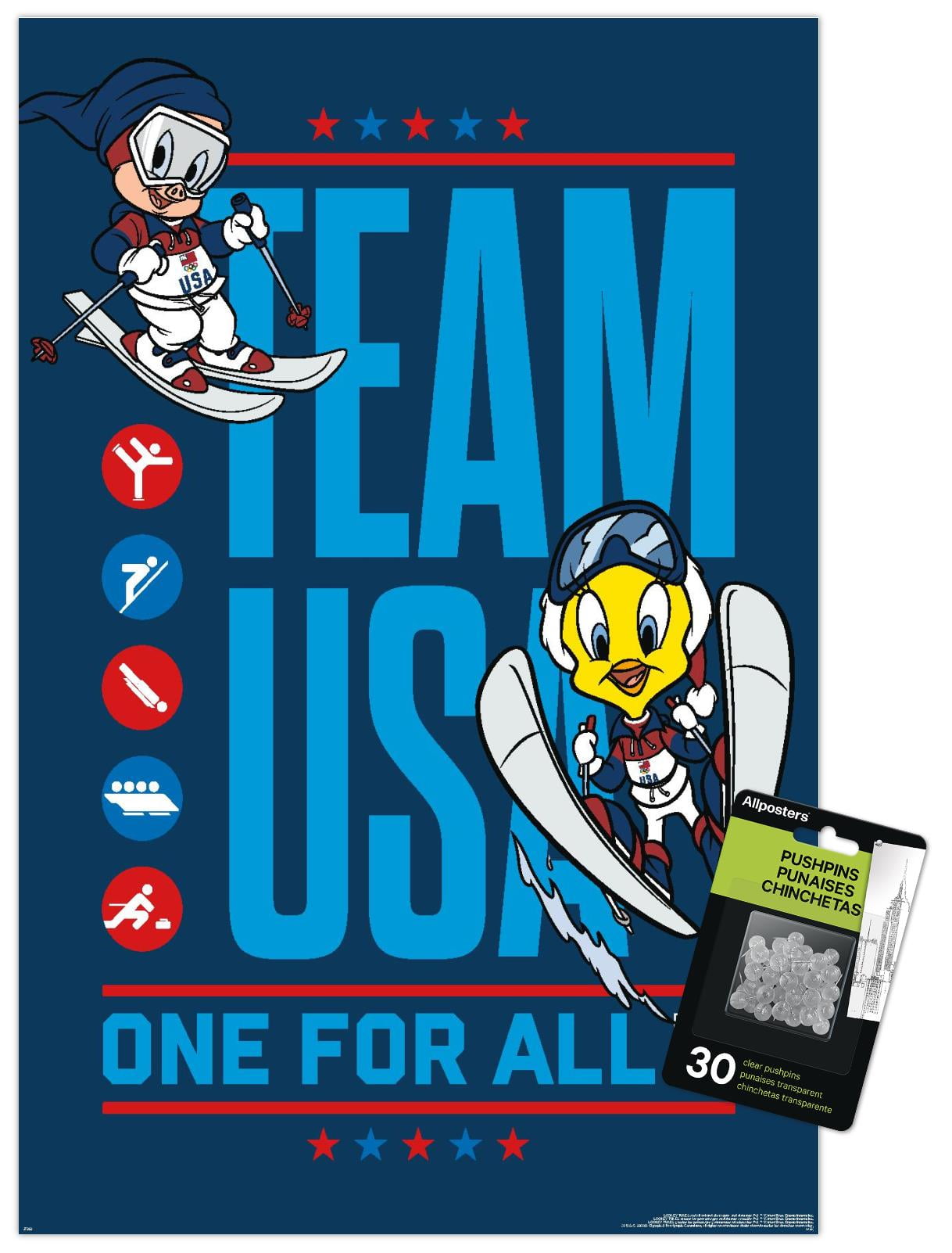 Looney Tunes x Team USA - One for All Team Wall Poster with Push Pins ...