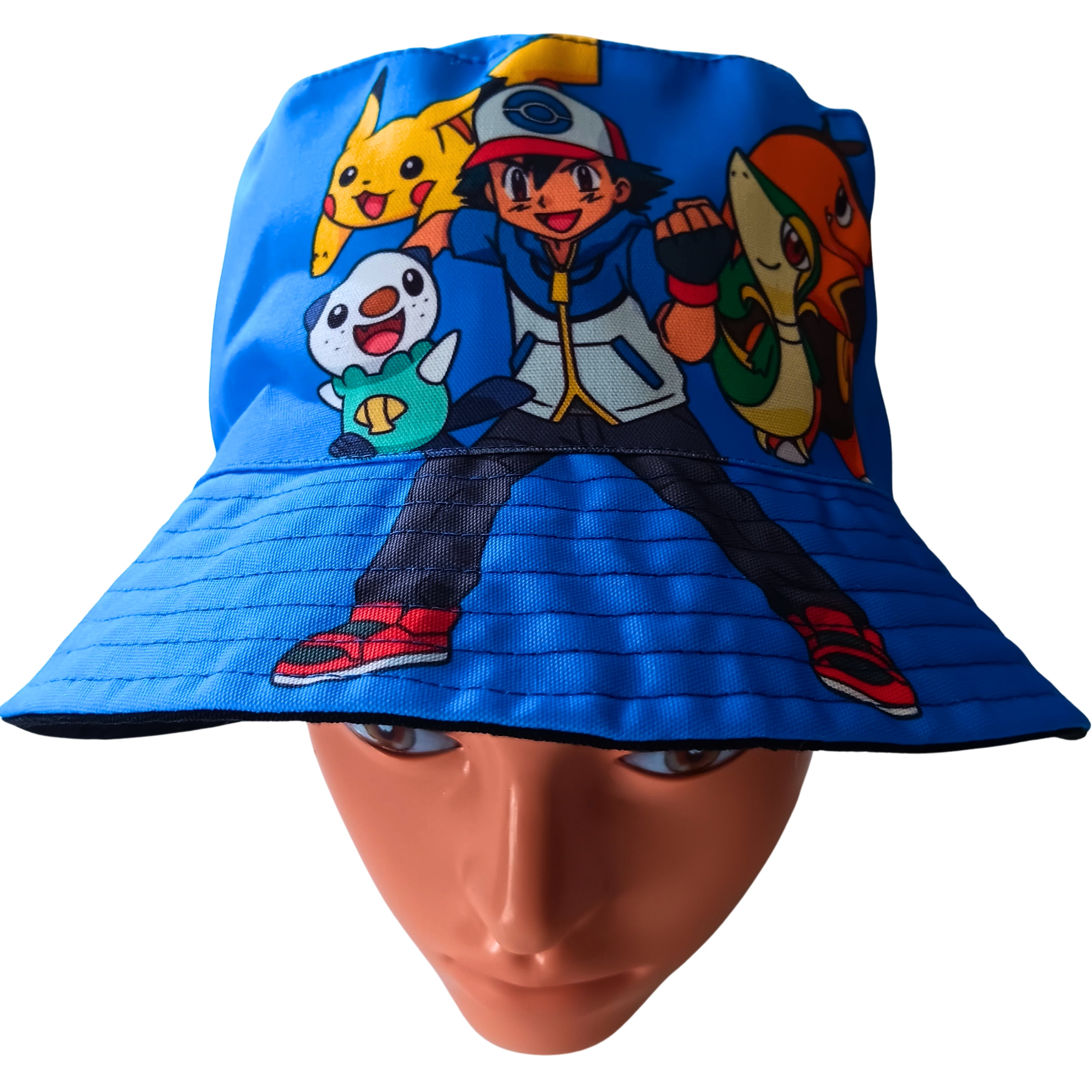 Loonyx Kids Blue Cartoon Bucket Hat, Sun Protection, Ages 5-10 ...
